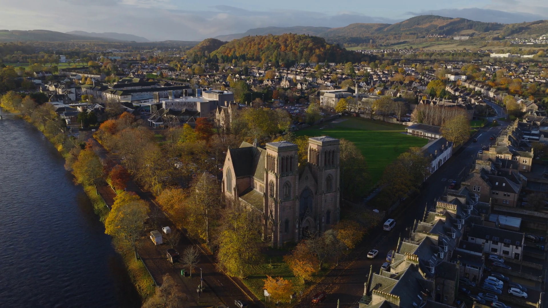 Aerial View Of Inverness Cathedral Beautiful Stock Footage SBV ...
