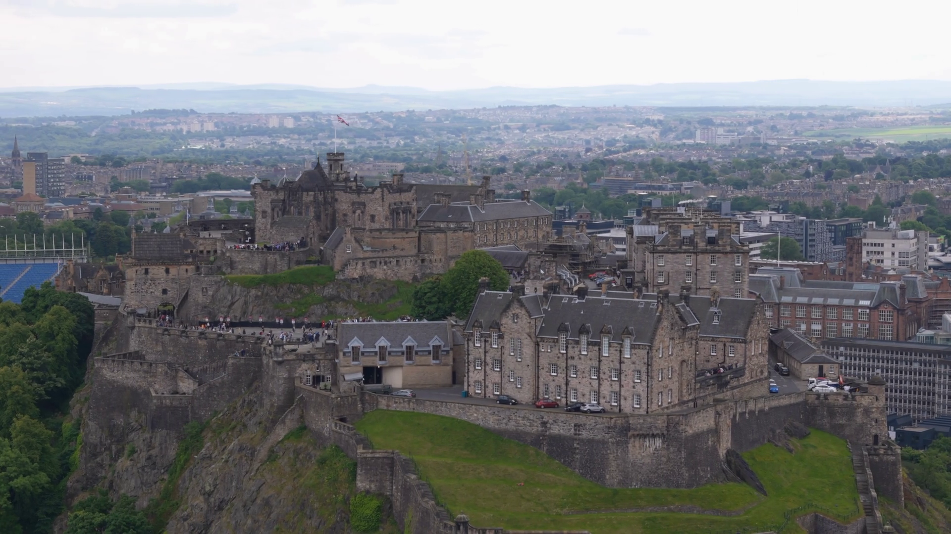 Aerial View Of Edinburgh Castle In Edinburgh Stock Footage SBV ...