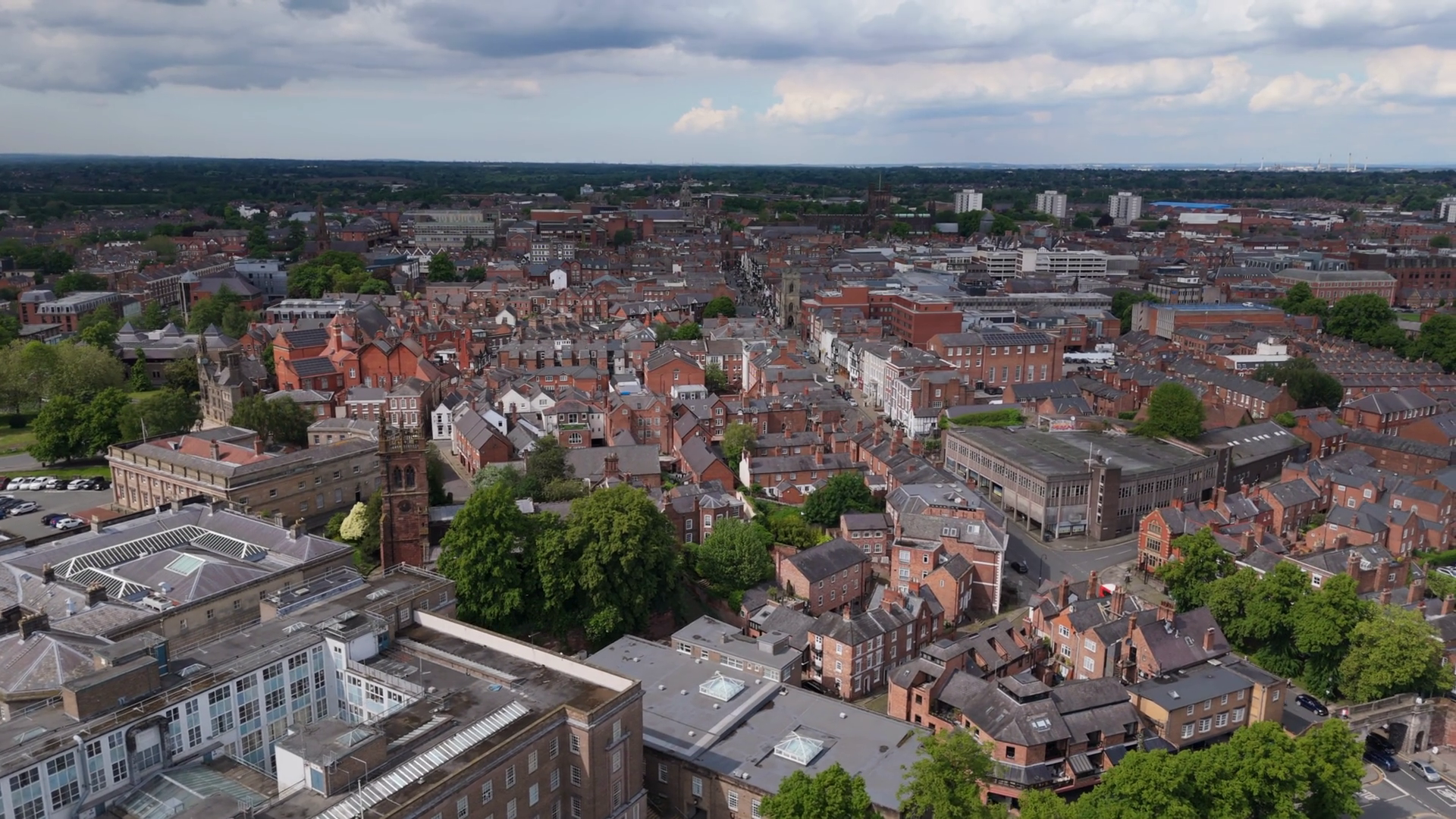 Aerial View Of Chester In North West Of Stock Footage SBV-352080722 ...