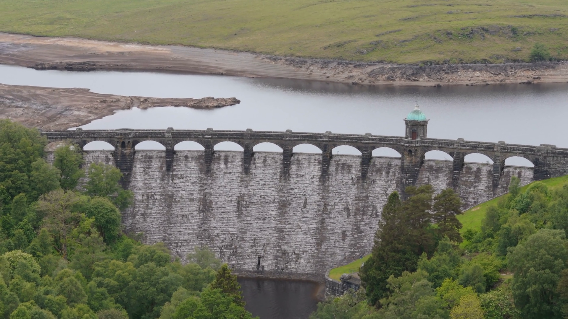 Aerial View Of Craig Goch Dam In Elan Valley Stock Footage SBV ...