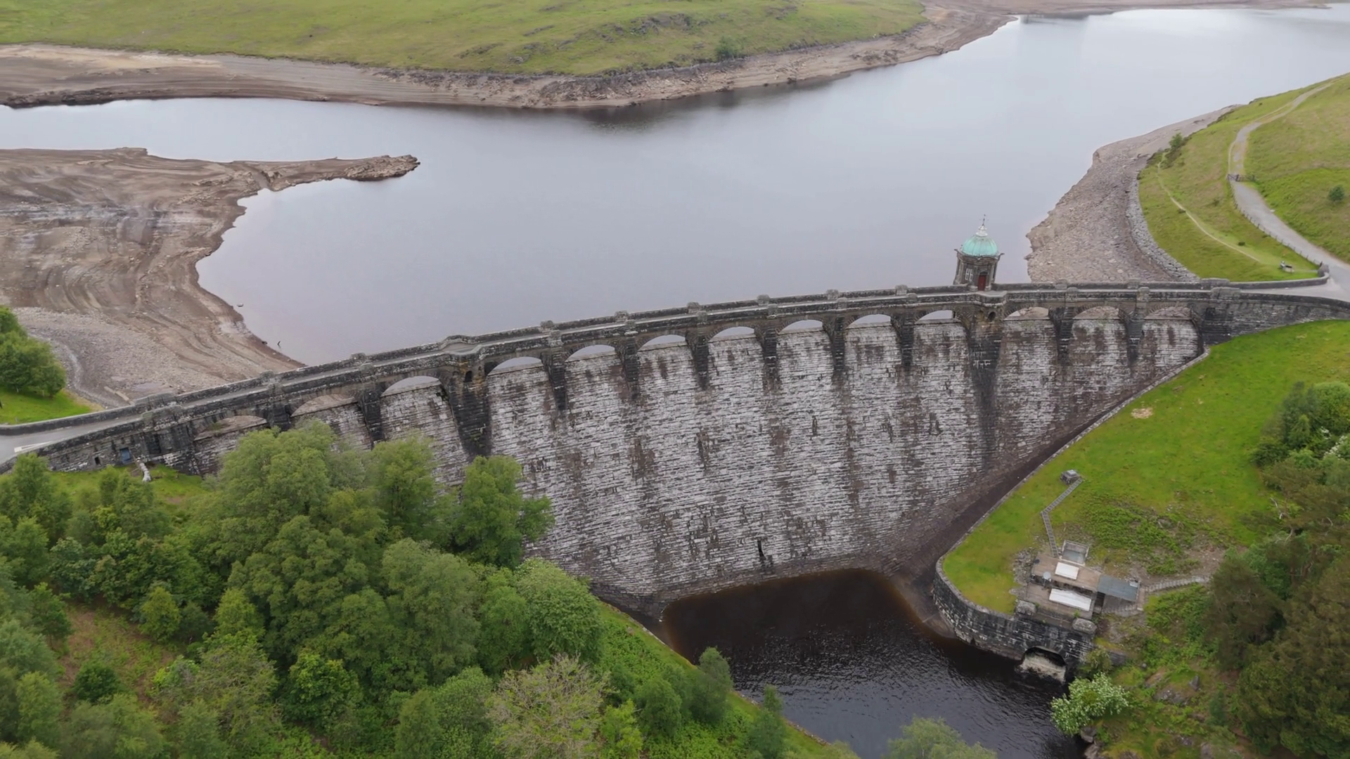 Aerial View Of Craig Goch Dam In Elan Valley Stock Footage SBV ...