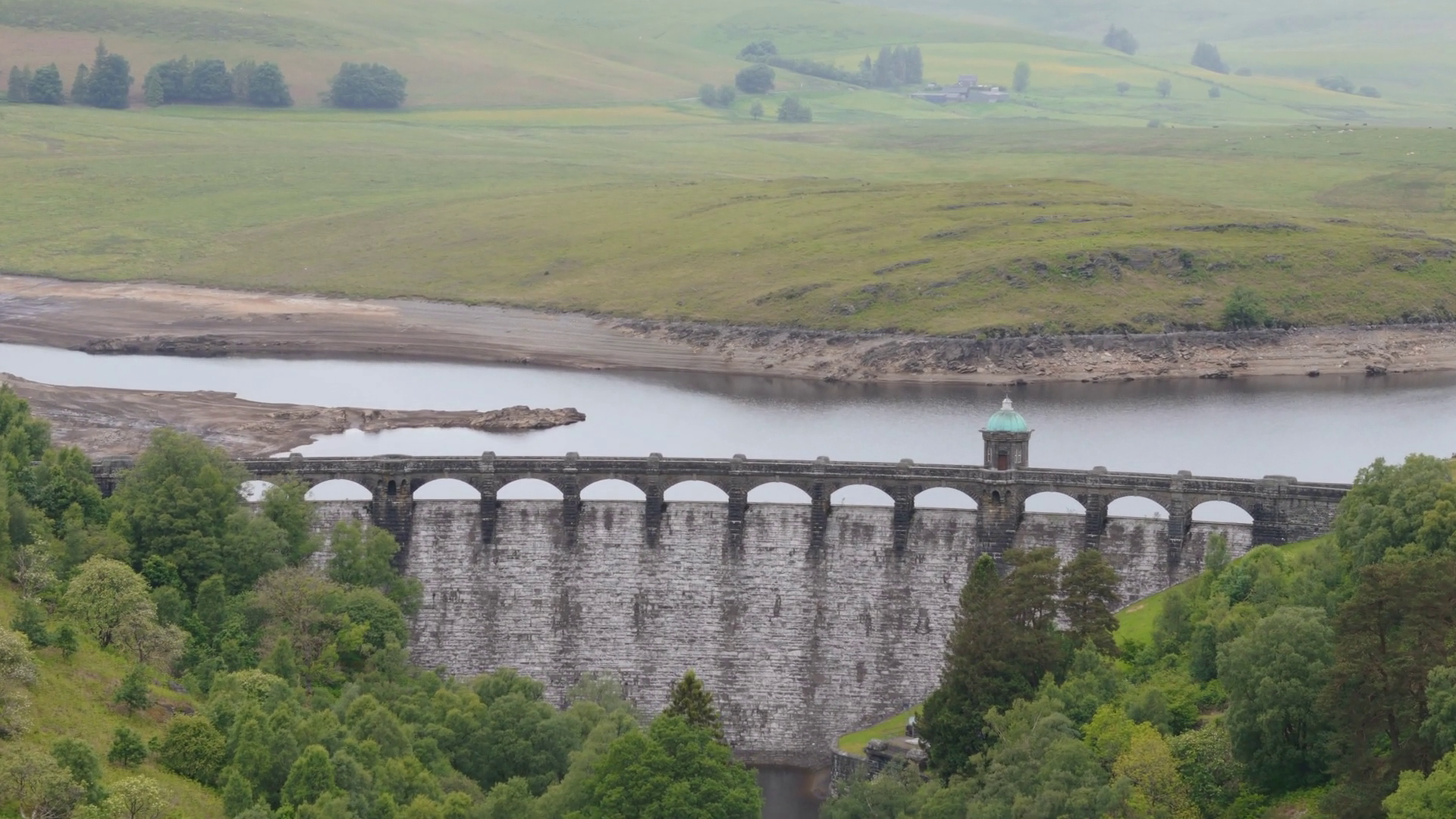 Aerial View Of Craig Goch Dam In Elan Valley Stock Footage SBV ...