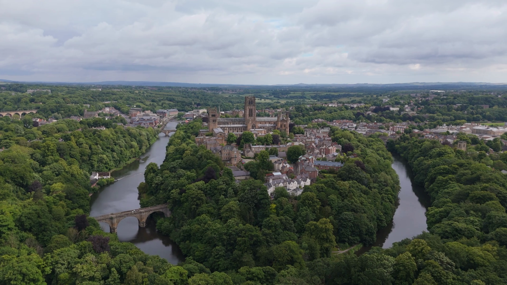 Aerial View Of Durham Beautiful English City Stock Footage SBV ...