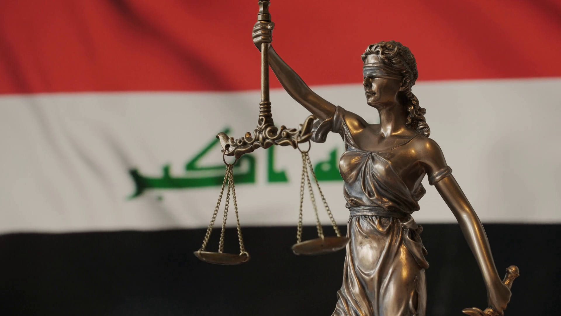 Lady Justice Statue With Iraq Flag Stock Footage SBV-352087271 ...