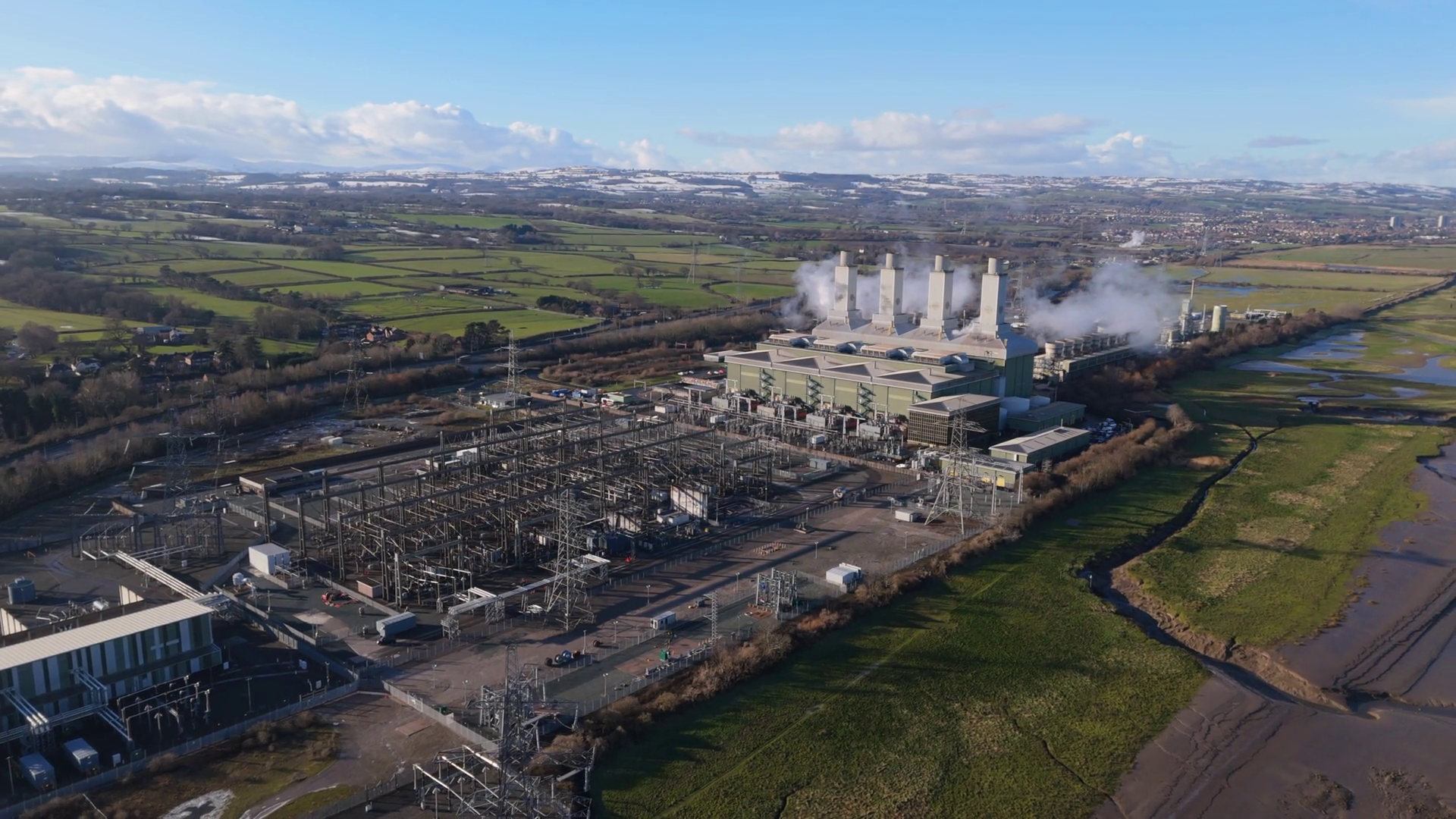 Aerial View Of Large Power Station Stock Footage SBV-352094609 ...