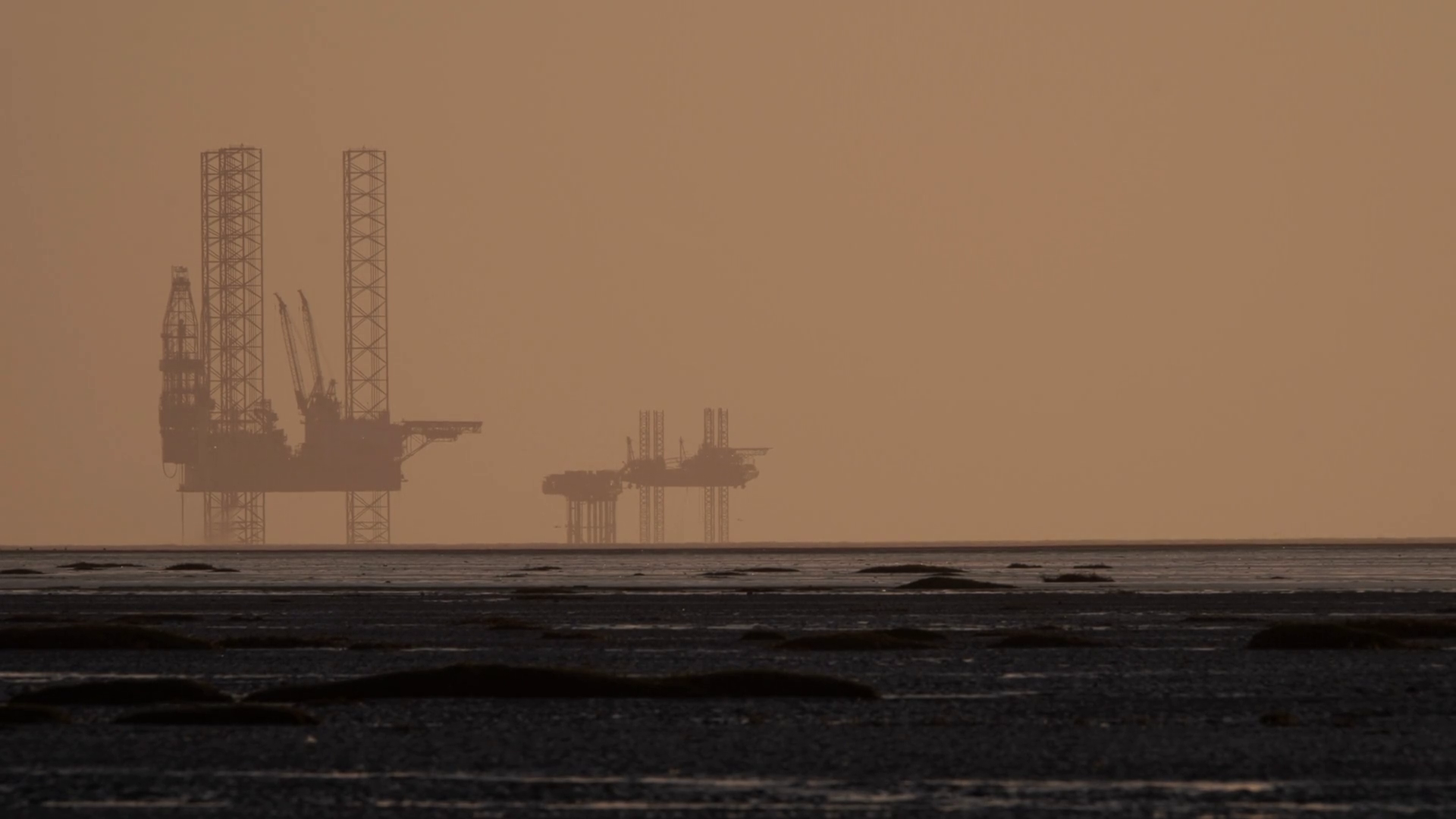Gas Rig Seen From Southport At Sunset Stock Footage SBV-351884317 ...