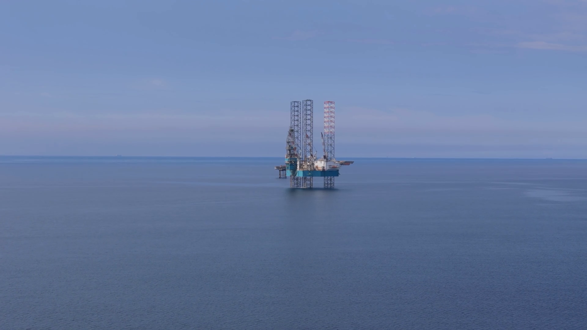 Aerial View Of Offshore Jack Up Drilling Rig Stock Footage SBV ...