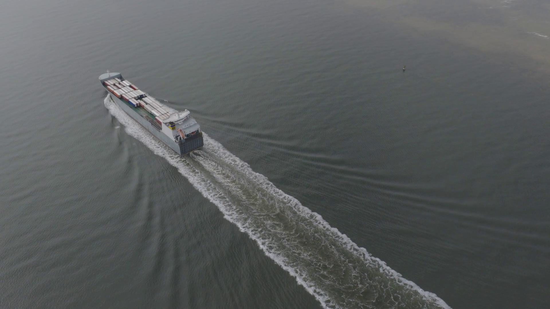 Aerial View Of Cargo Ship Going Through Stock Footage SBV-352201564 ...