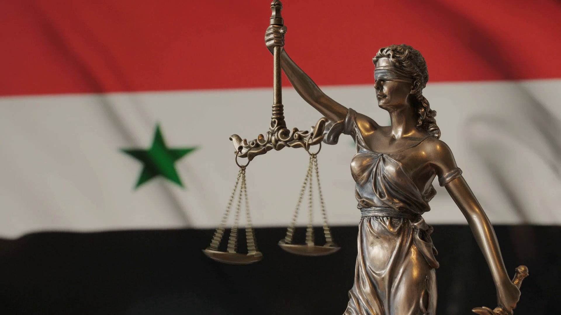 Lady Justice Statue With Syria Flag Stock Footage SBV-352098878 ...