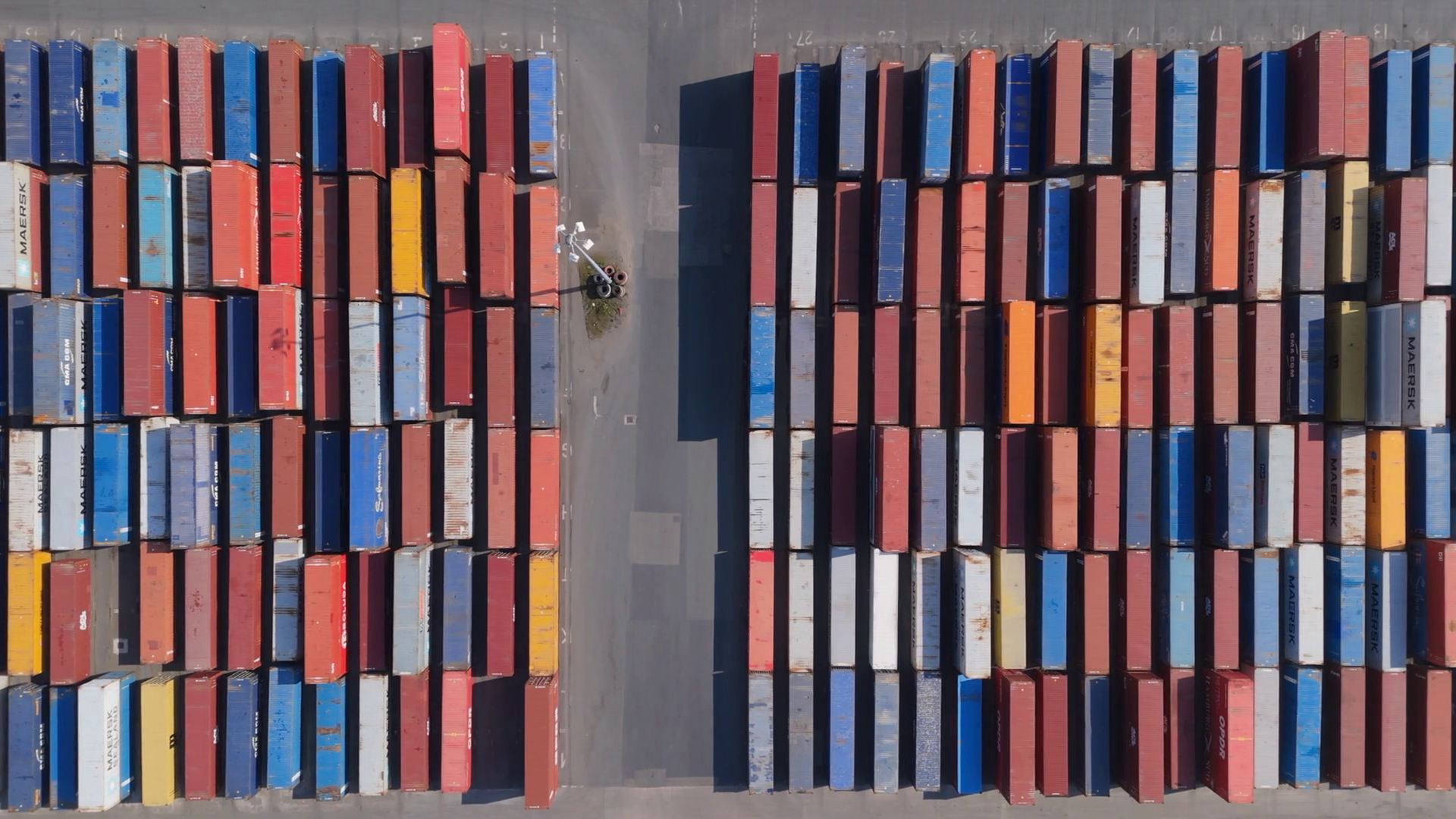 Top Down Aerial View Of Shipping Containers Stock Footage SBV-351849232 ...