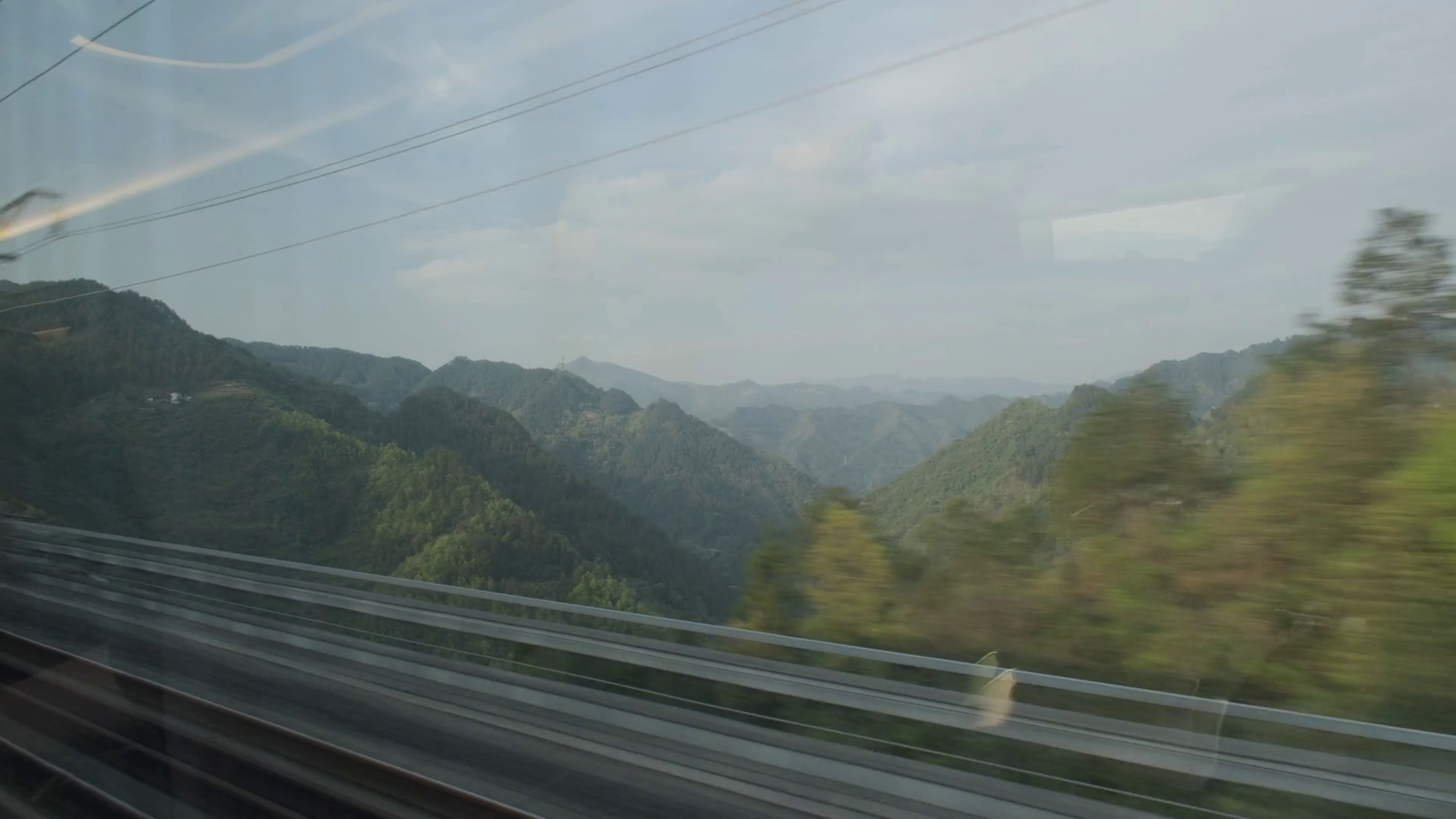 View Out Of High Speed Train Window Of Rural Stock Footage SBV ...