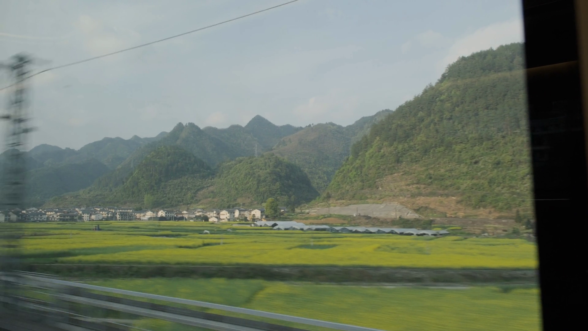 View Out Of High Speed Train Window Of Rural Stock Footage SBV ...