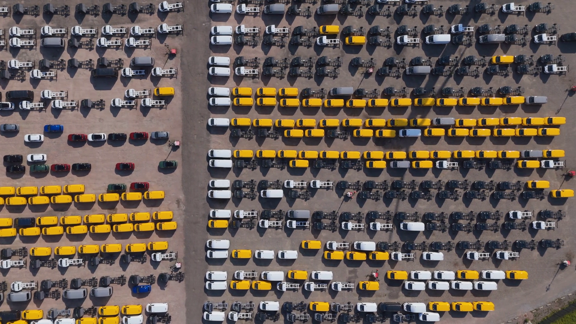 Aerial View Of Parked New Cars At Port Being Stock Footage SBV ...