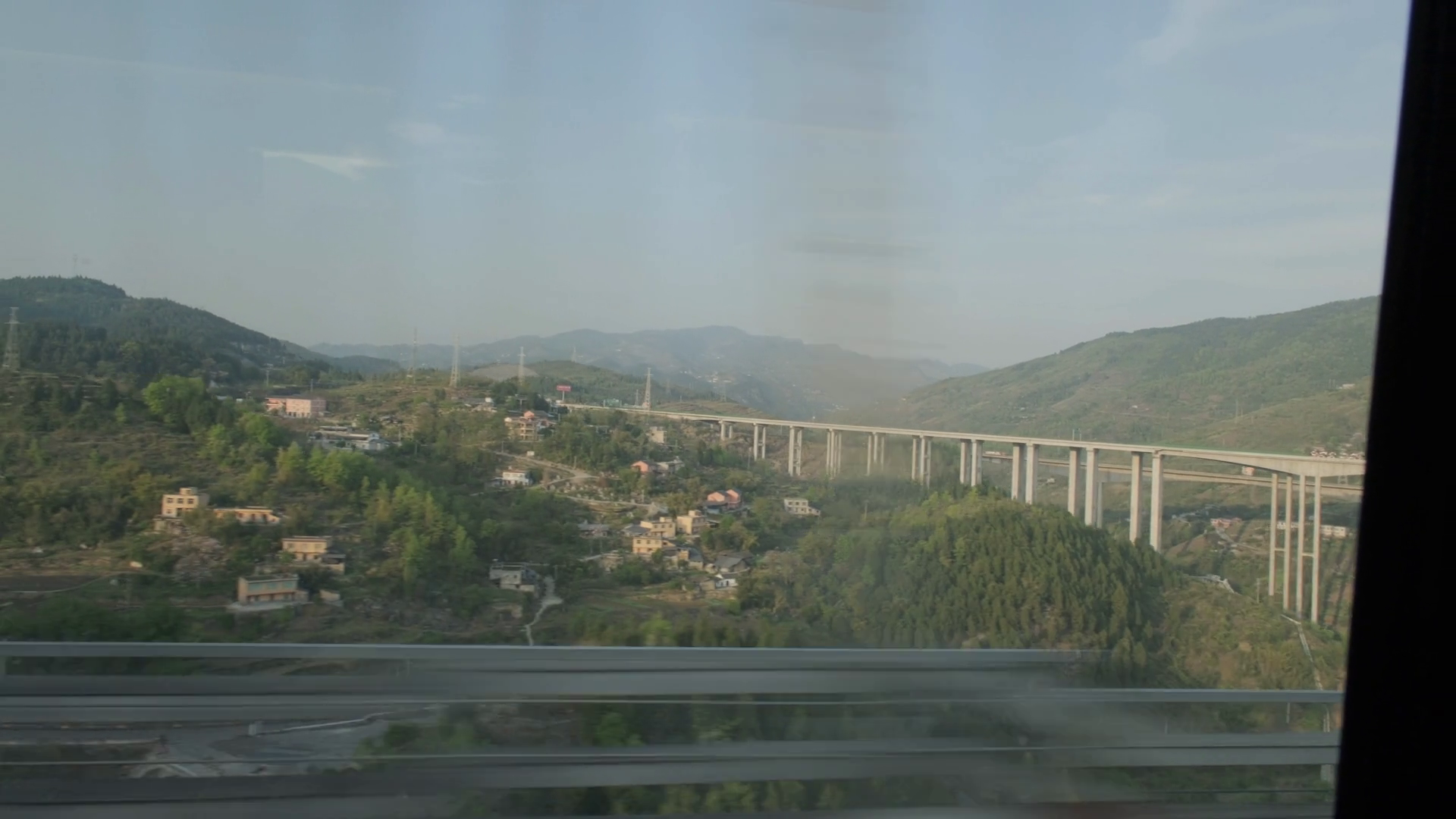 View Out Of High Speed Train Window Of Rural Stock Footage SBV ...