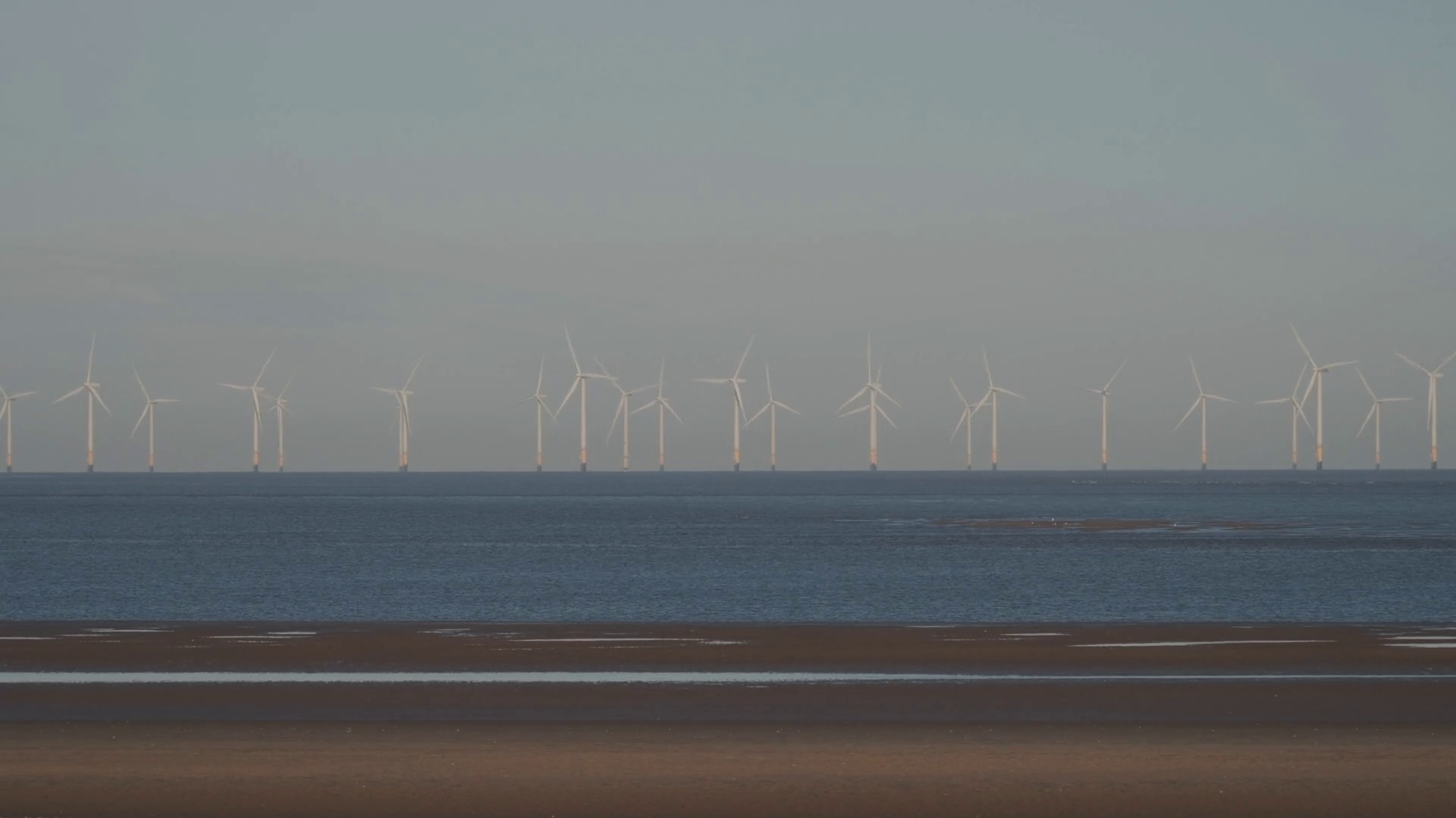 Burbo Bank Offshore Wind Farm Seen From New Stock Footage SBV-351883074 ...