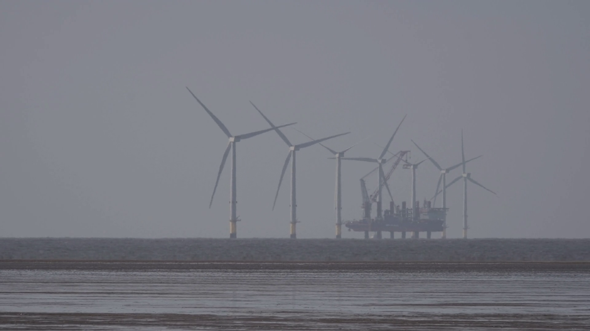 Burbo Bank Wind Turbines Spinning With Stock Footage SBV-351883170 ...