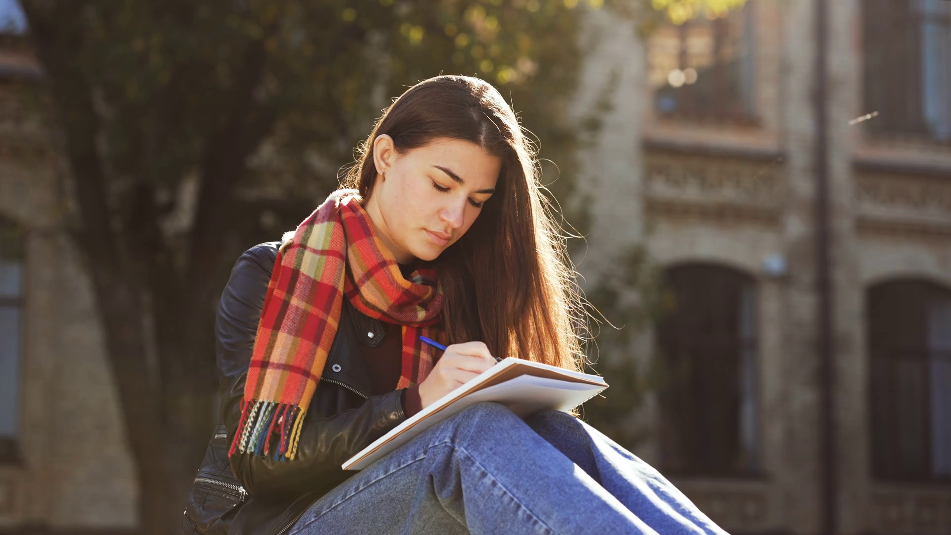 Young Woman Engrossed In Writing Notes Stock Footage SBV-348921888 ...