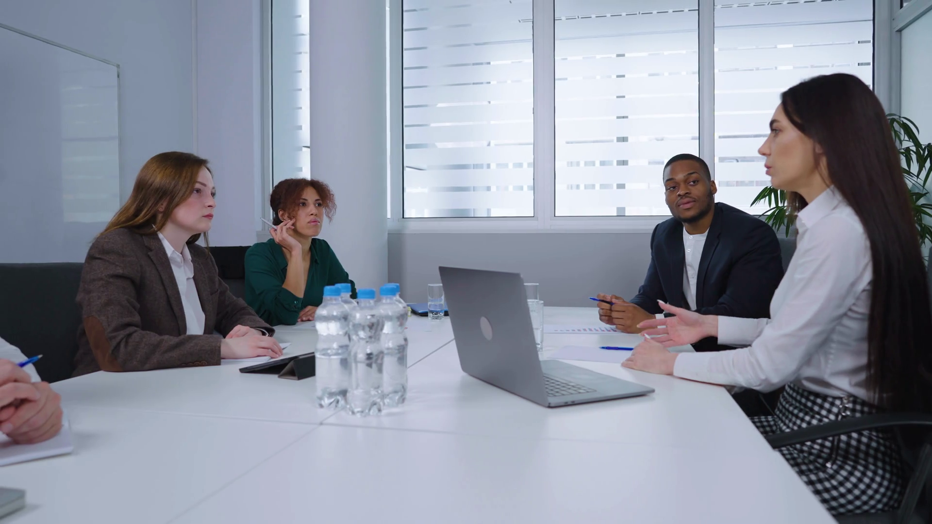 Diverse Executives Sitting At Table With Stock Footage SBV-347042537 ...