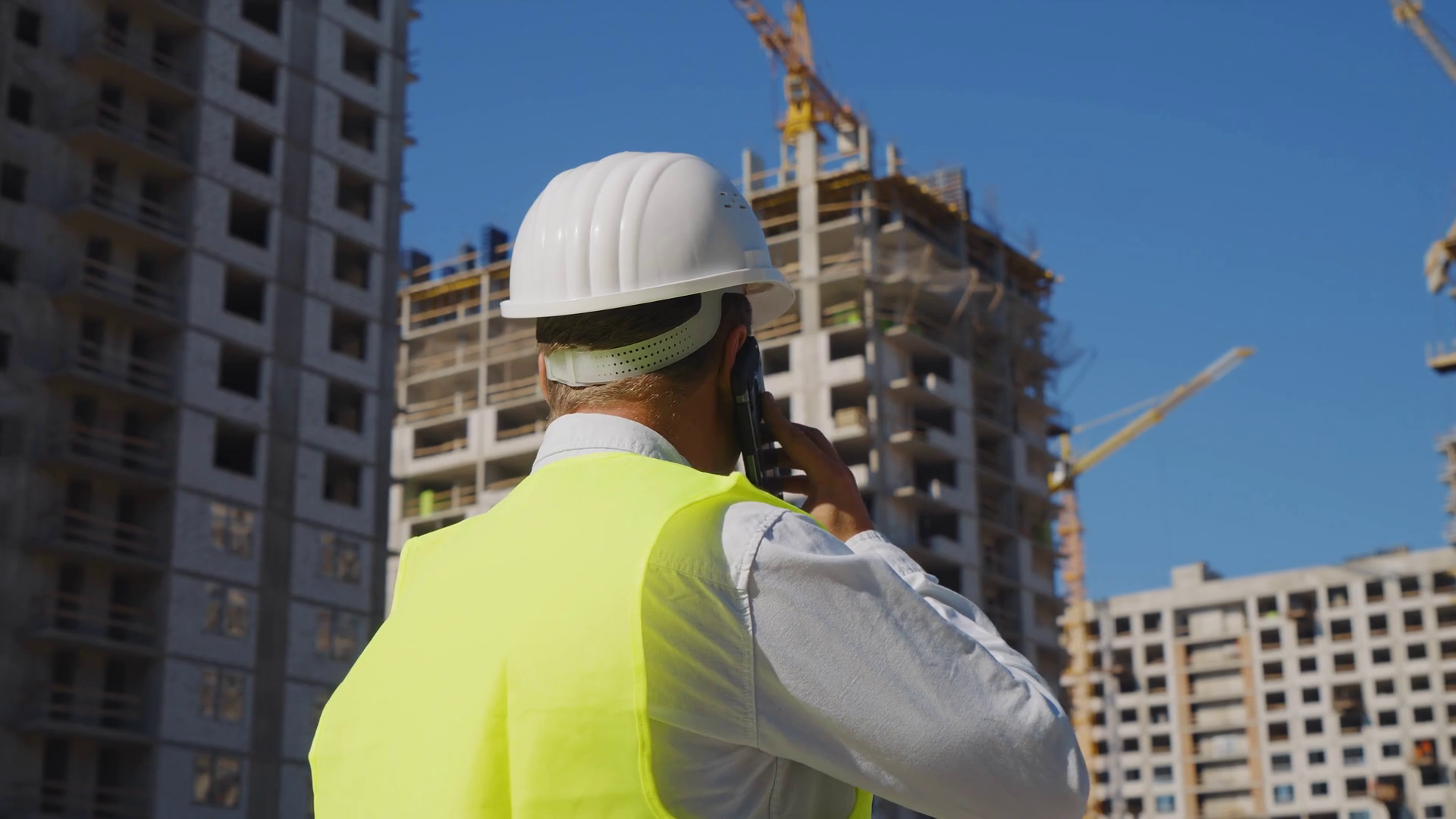 Building Inspector Wearing Hard Hat Safety Stock Footage SBV-346959441 ...