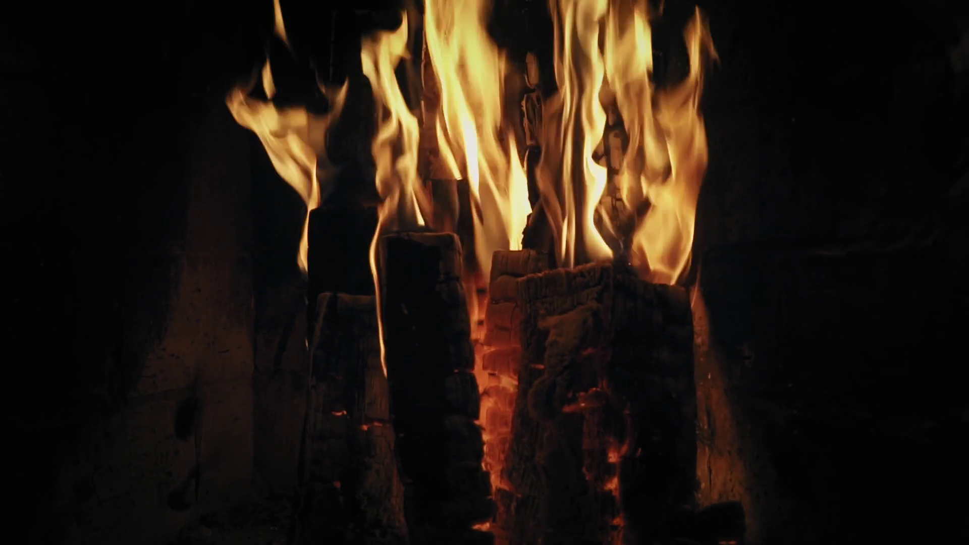 Down-up Footage Of Real Fireplace Full Of Stock Footage SBV-321603464 ...