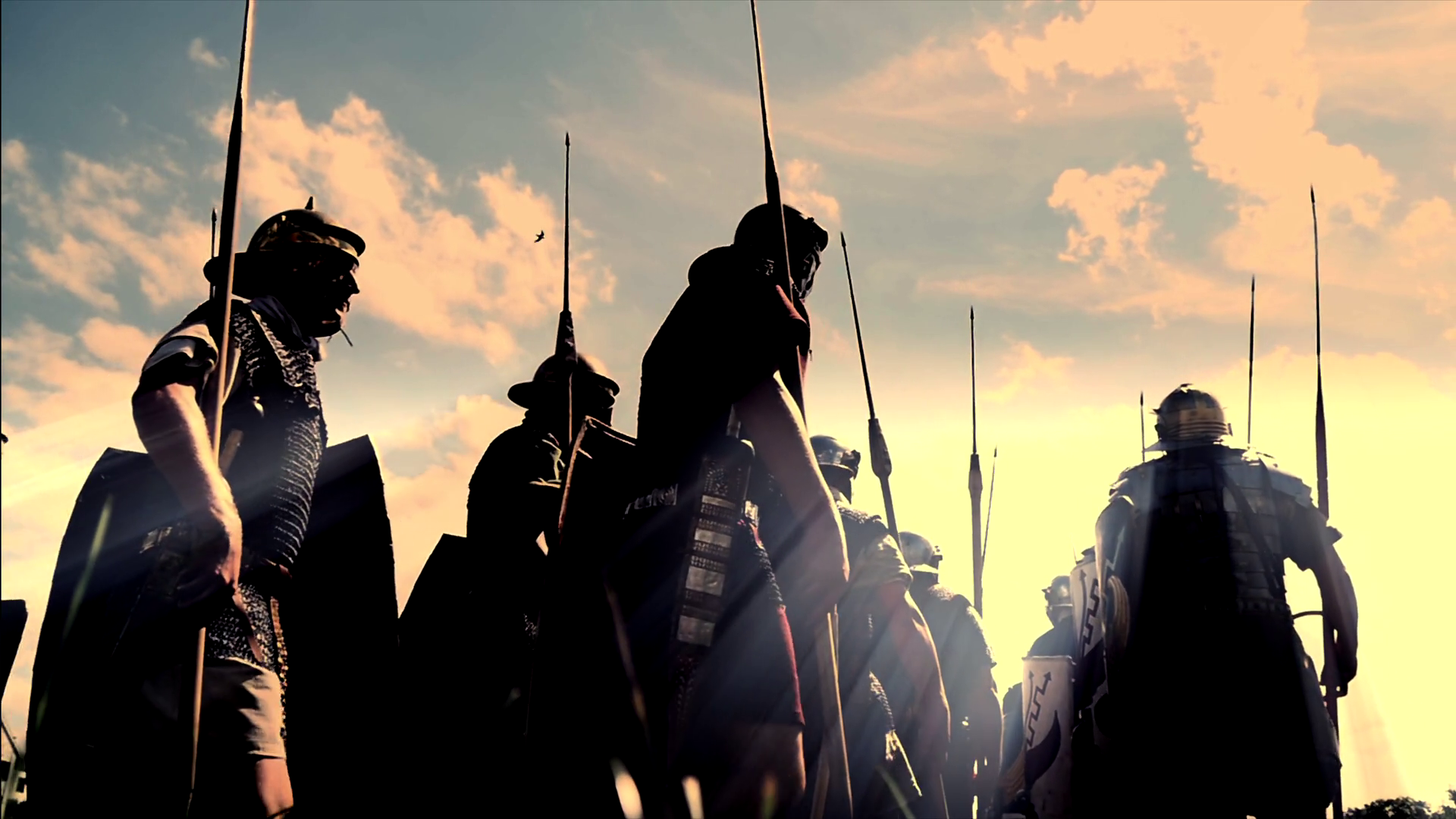 A Dramatic Silhouette Of Historical Soldiers Stock Footage SBV ...