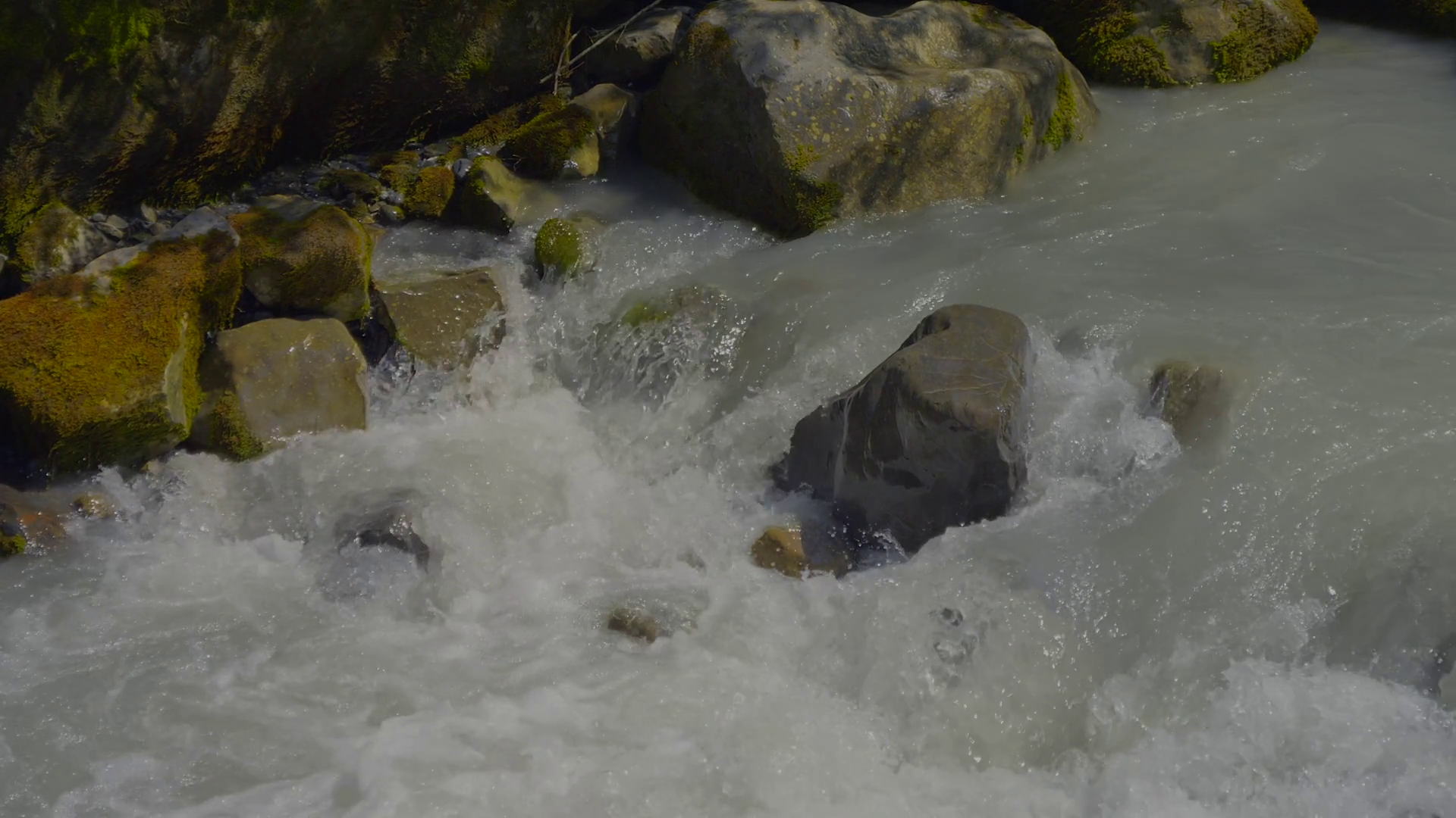 The Raging Water Flow Cascades Over Rocks In Stock Footage SBV ...