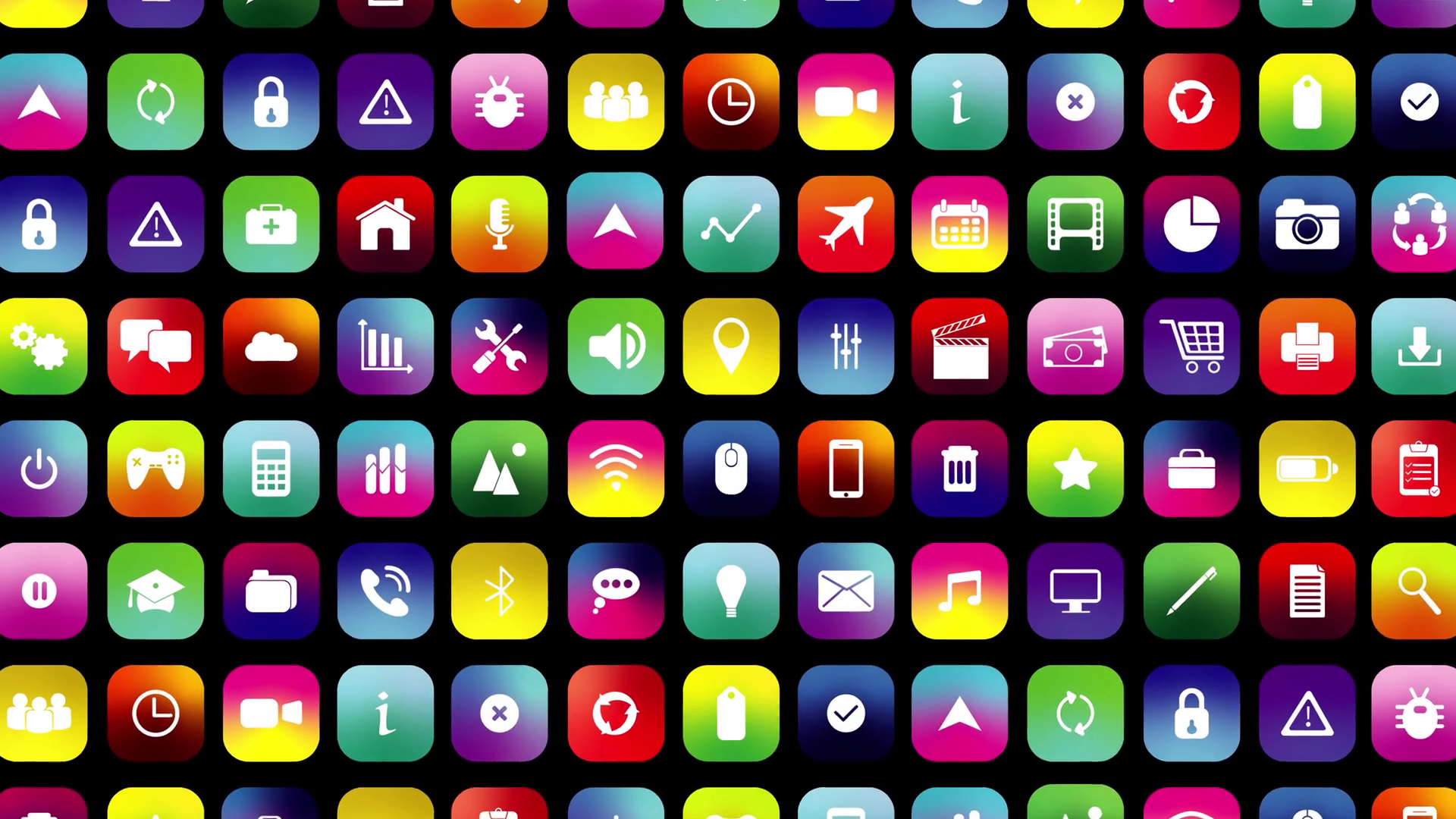 Colorful Mobile App Icons Background Stock Motion Graphics SBV ...
