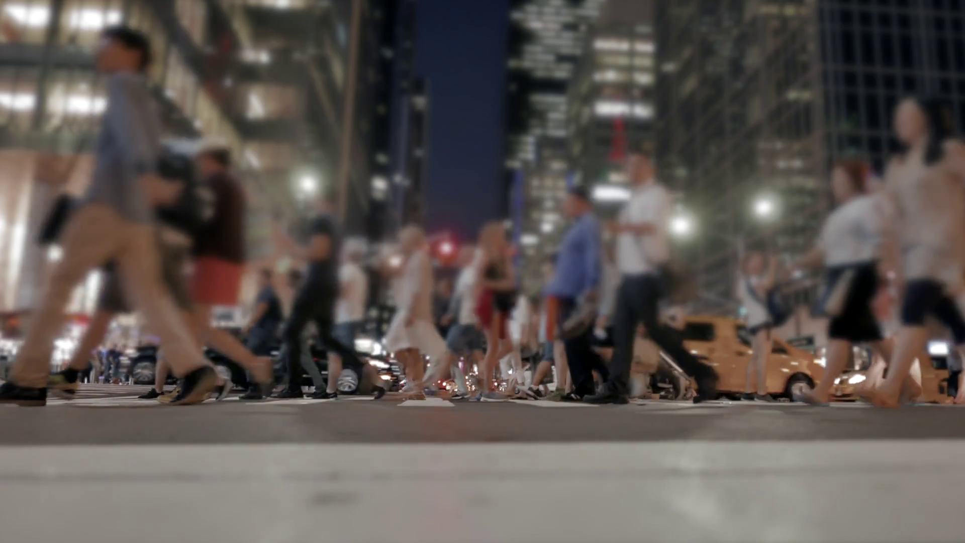 City People At Downtown Streets At Night Stock Footage SBV-348872136 ...