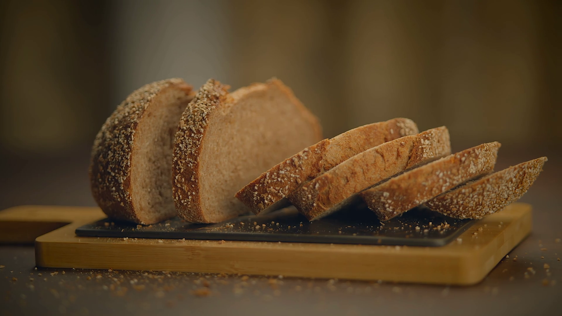 Staple Food Loaf Of Bread On Wooden Cutting Stock Footage SBV-348926368 ...