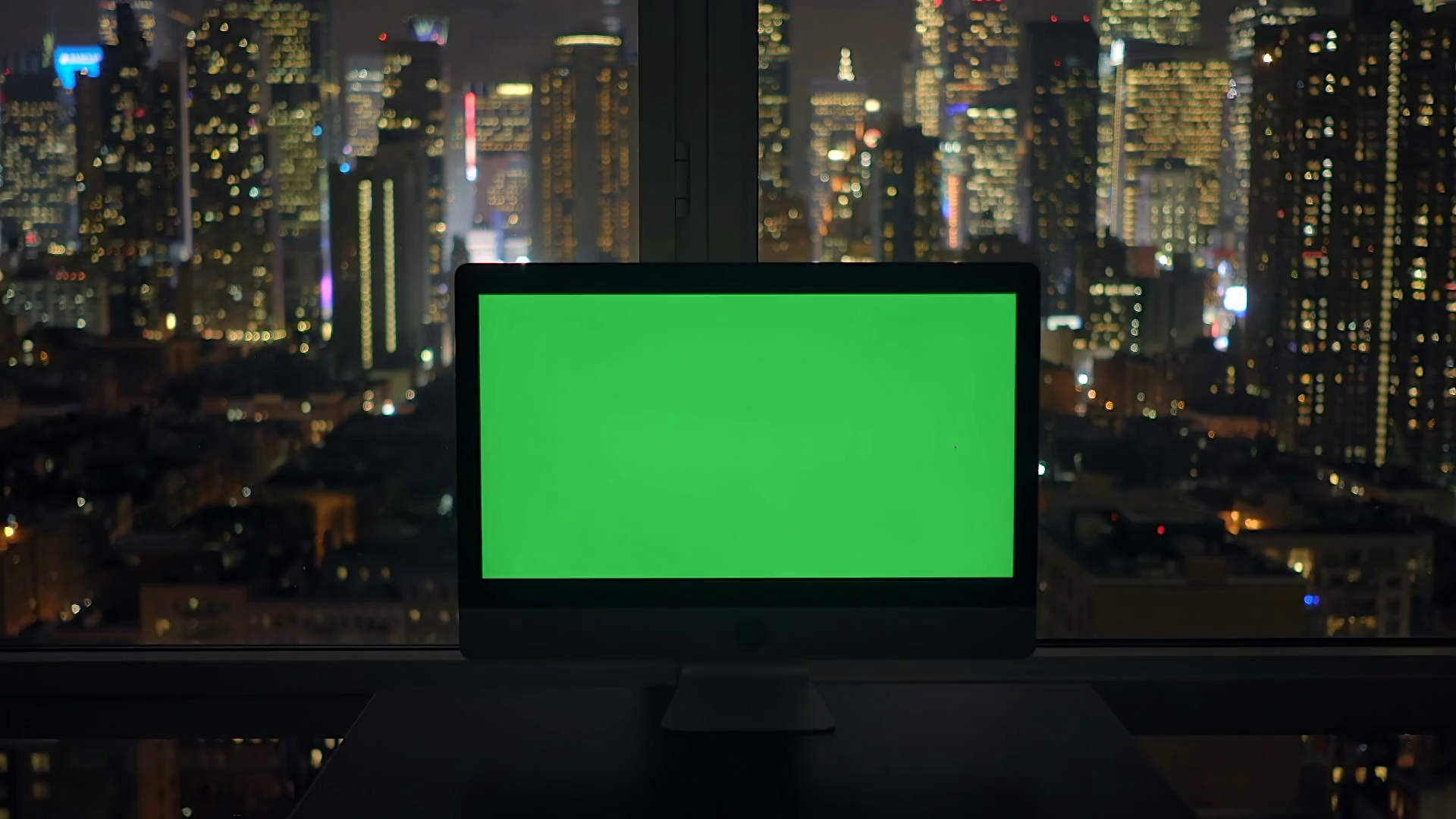 Computer Screen Covered With Green-screen Stock Footage SBV-348679677 ...