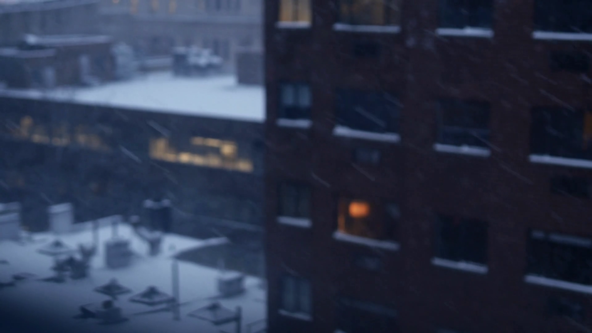 Snowing Winter Weather In Urban Metropolis Stock Footage SBV-348682700 ...
