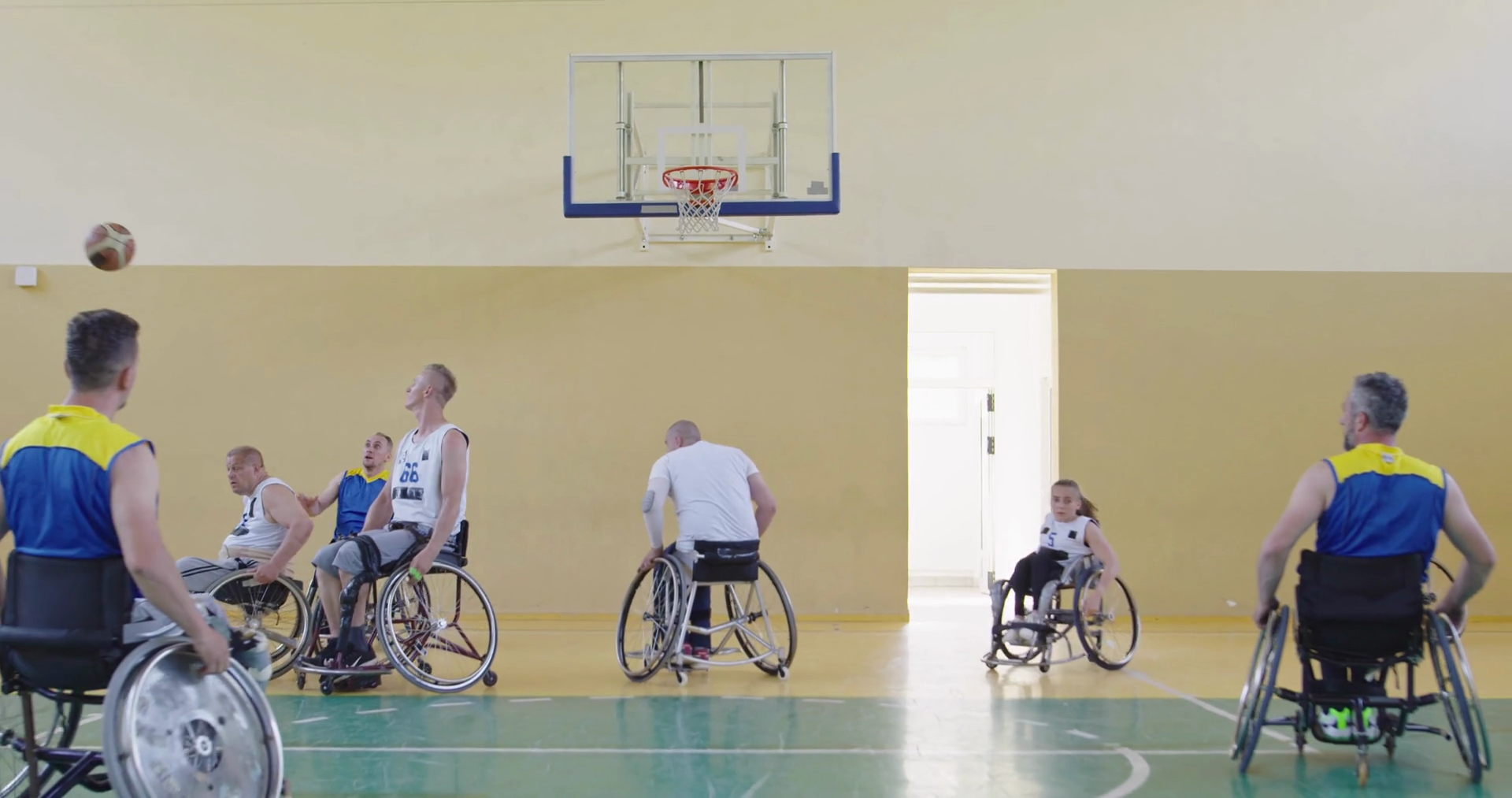 Persons With Disabilities Play Basketball In Stock Footage SBV ...