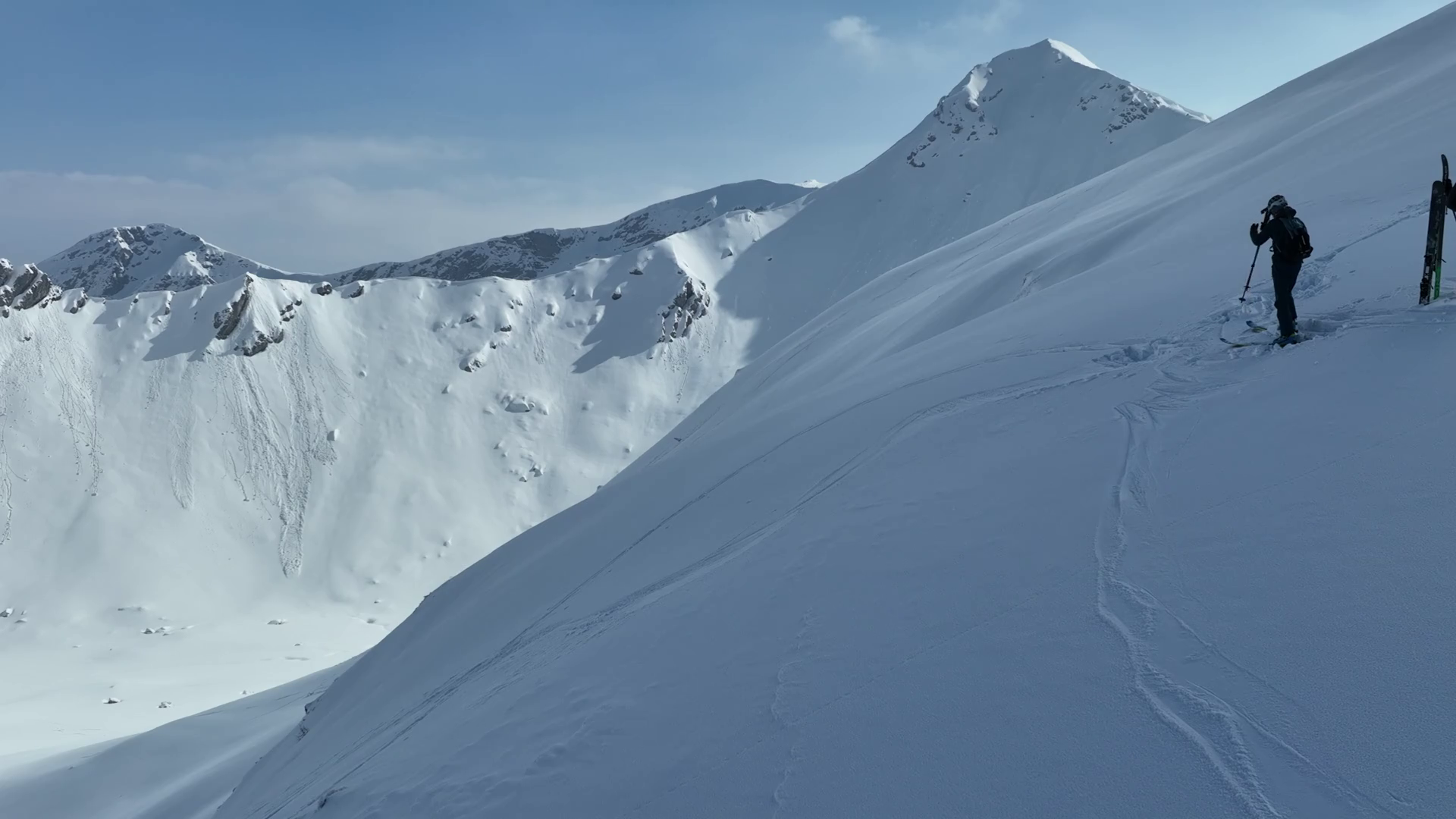 Free Ride Athlete Preparing Skiing In Fresh Stock Footage SBV-347496861 ...