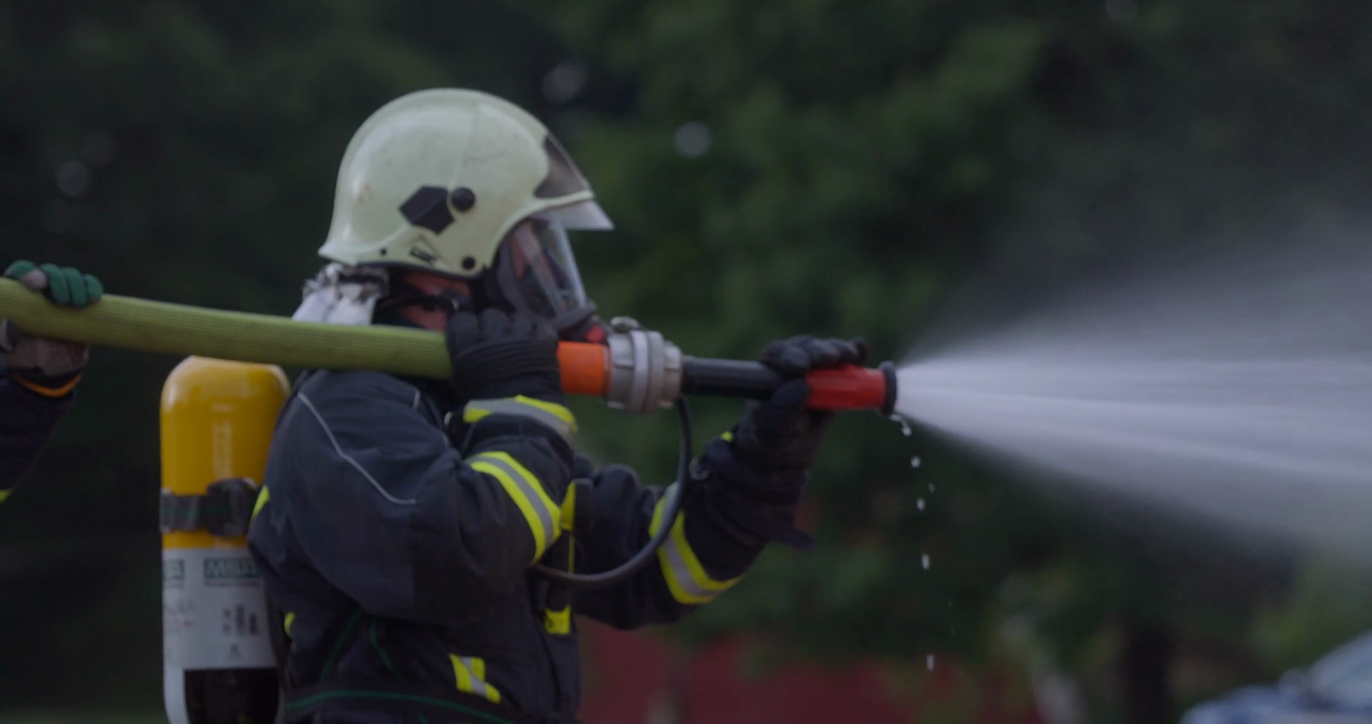 Firefighters Fight Fire Flame To Control Stock Footage SBV-348596250 ...