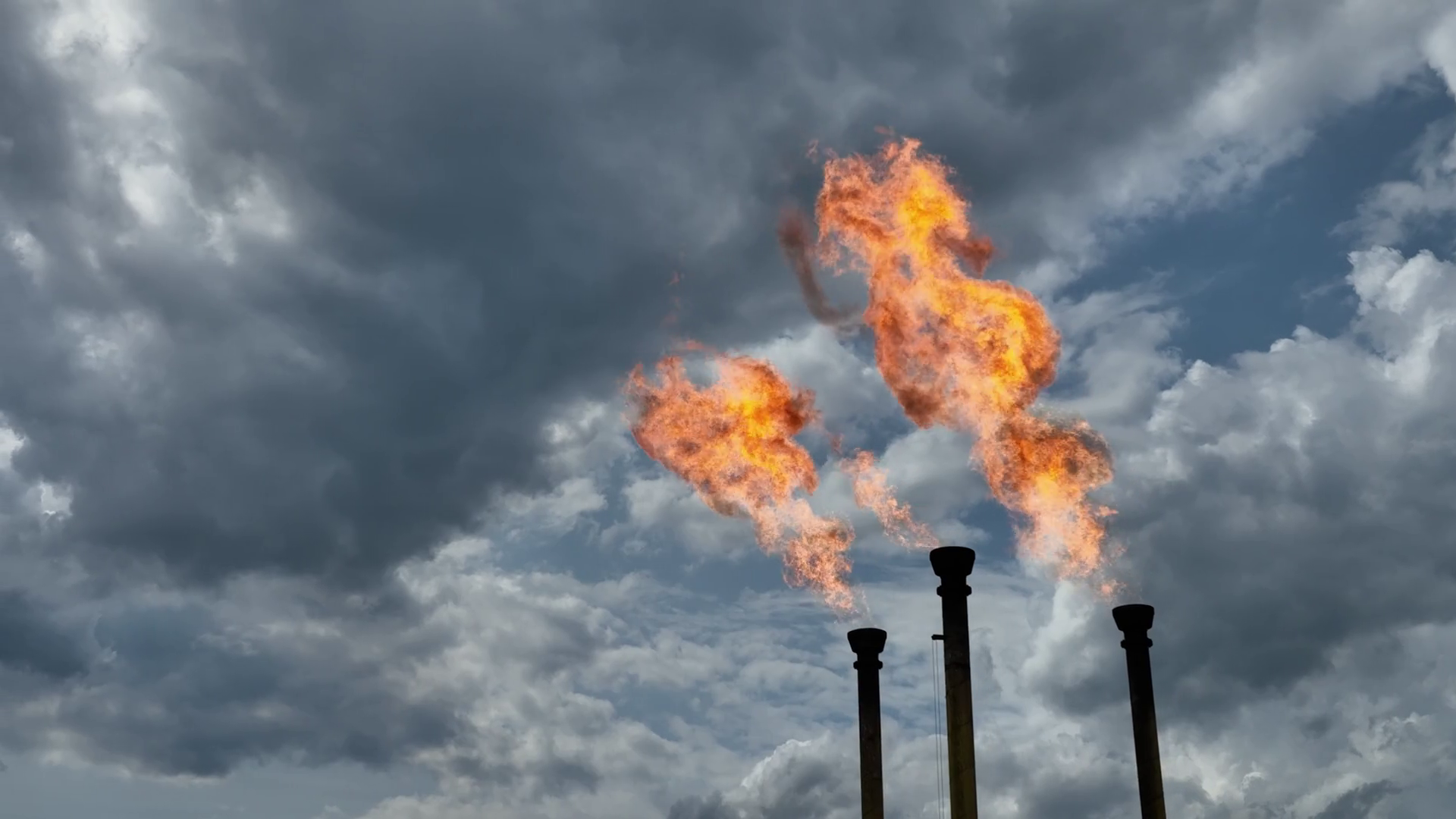 Burning Torch At Chemical Plant Emission Of Stock Footage SBV-348718007 ...