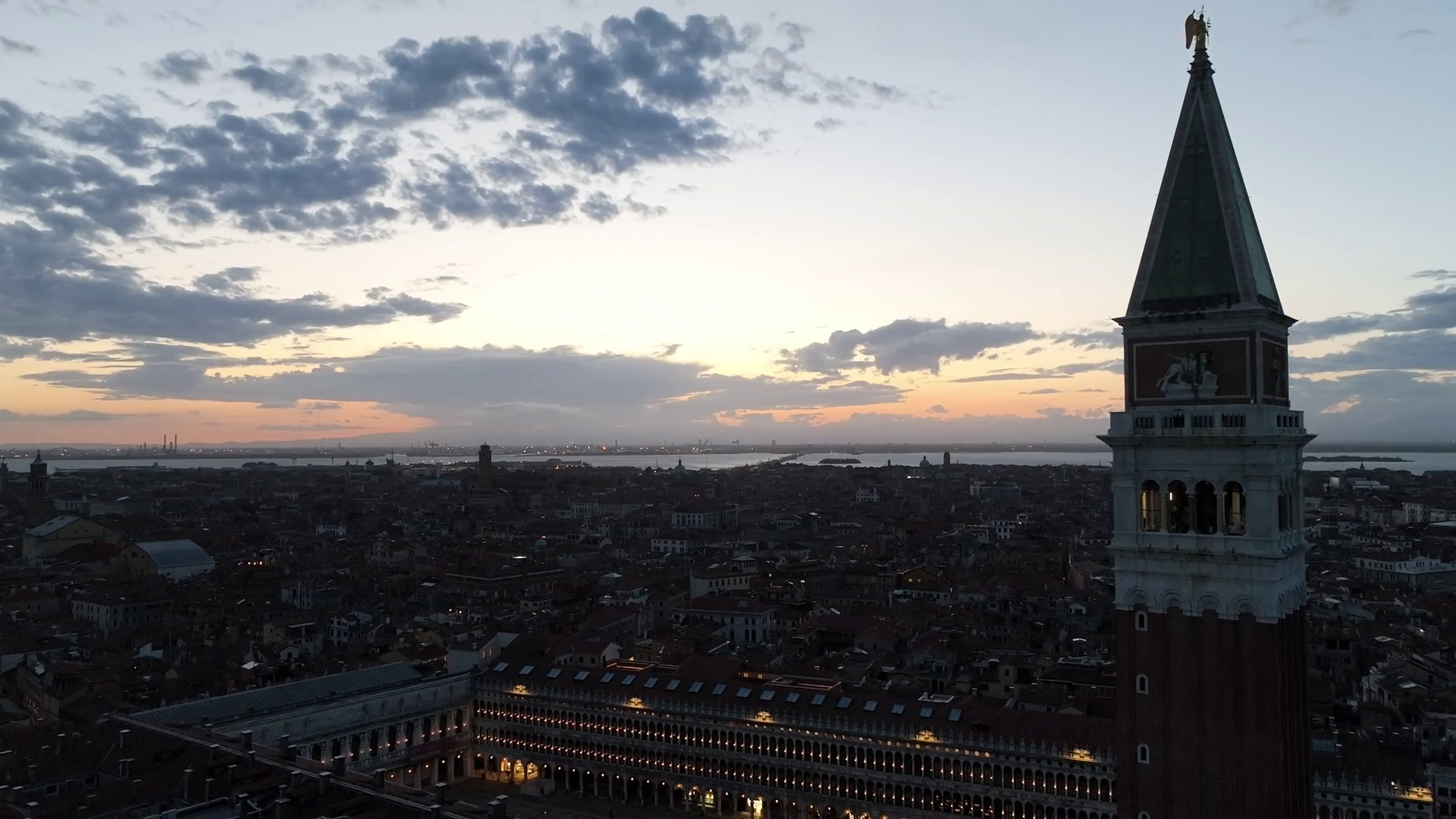 Cinematic Aerial Venice Cityscape Landmark Stock Footage SBV-348799143 ...