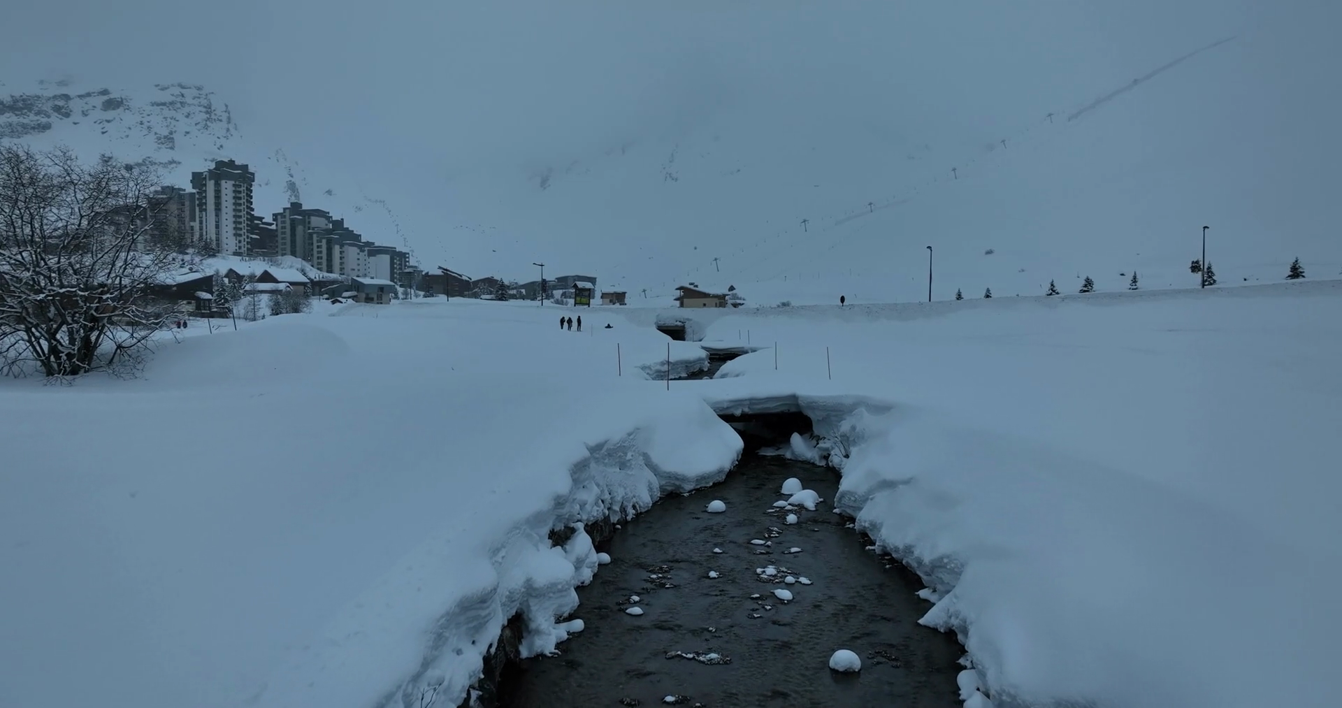 Blizzard Over French Alps Mountains Aerial Stock Footage SBV-348804460 ...