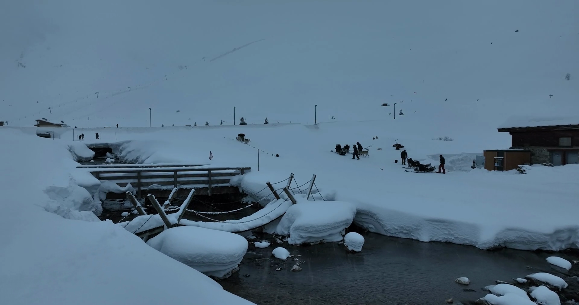 Blizzard Over French Alps Mountains Aerial Stock Footage SBV-348804643 ...