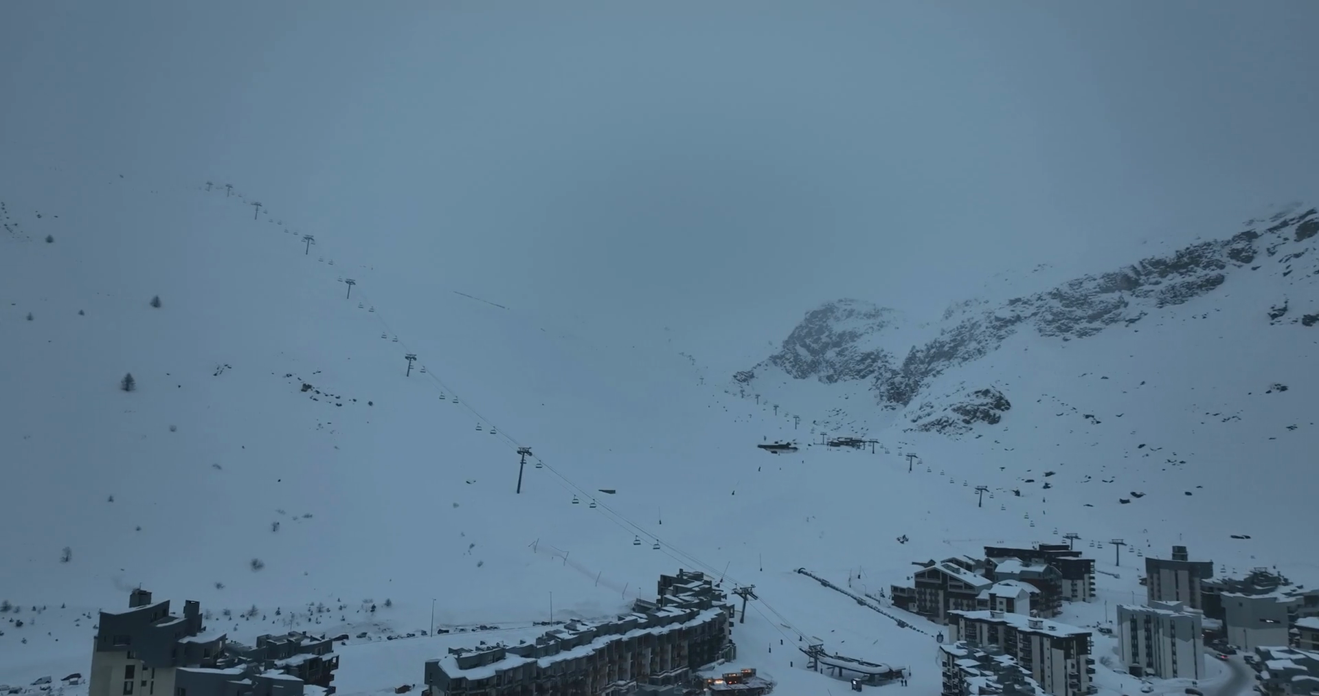 Blizzard Over French Alps Mountains Aerial Stock Footage SBV-348804434 ...