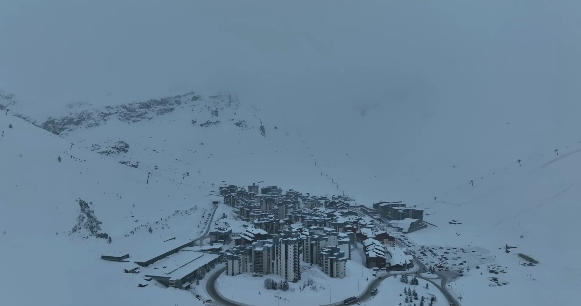 Blizzard Over French Alps Mountains Aerial Stock Footage SBV-348804650 ...