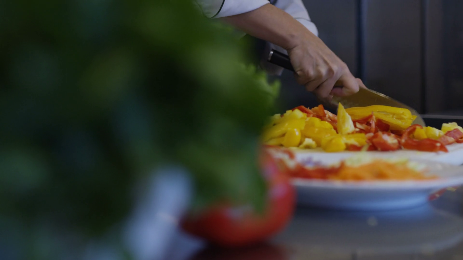 Chef Chopping Vegetables Food Prep Kitchen Stock Footage SBV-325749852 ...