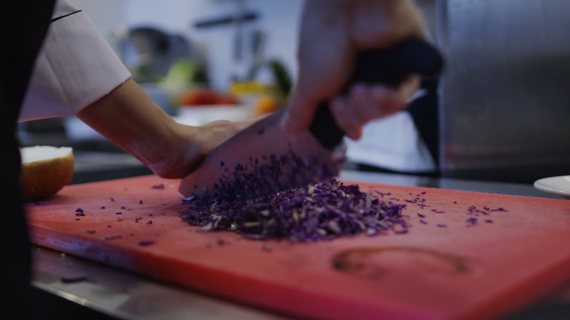 Chef Chopping Vegetables Food Prep Kitchen Stock Footage SBV-324445905 ...