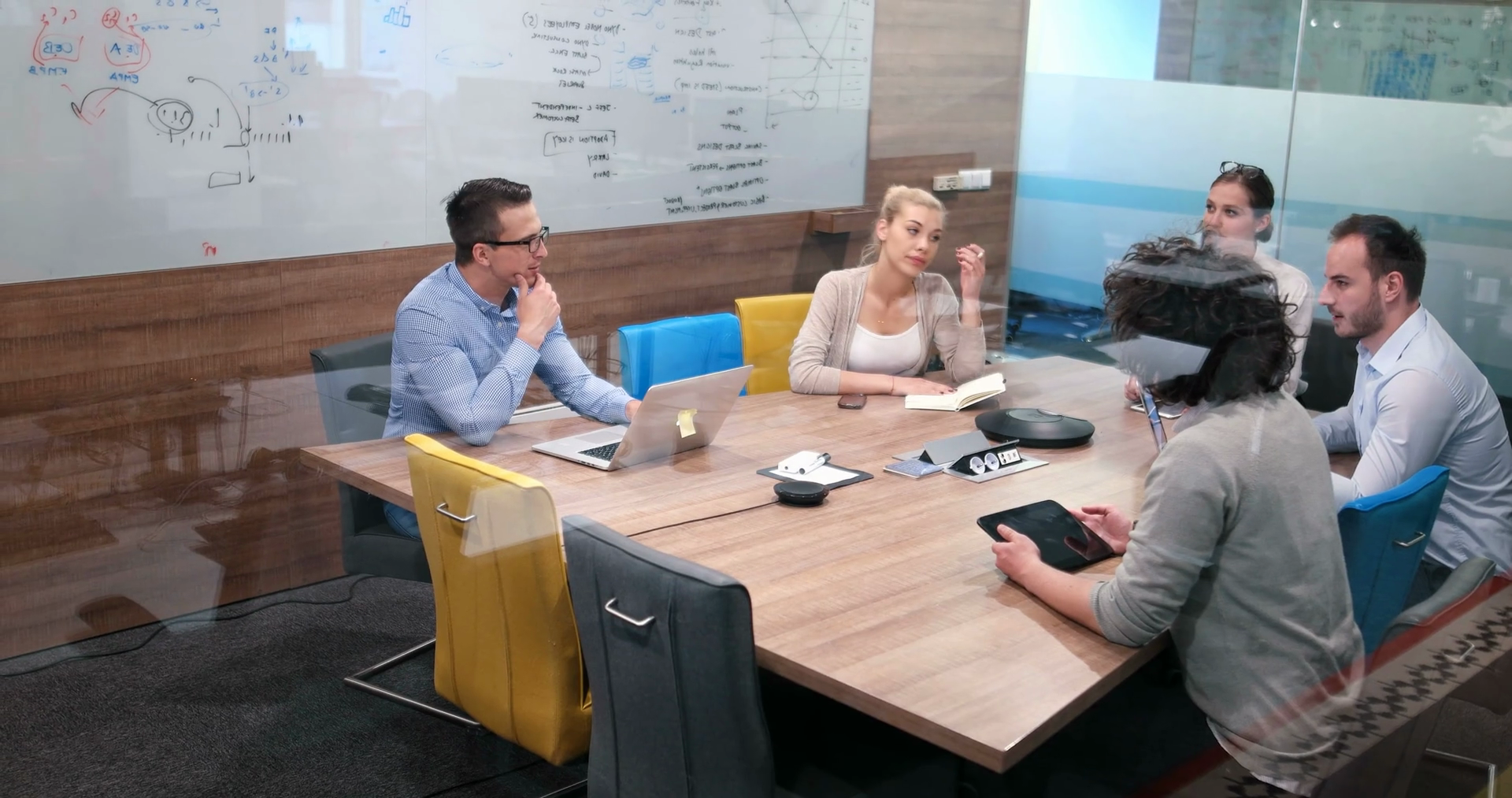 Creative Design Team Collaborating On A Project In Modern Office Stock ...