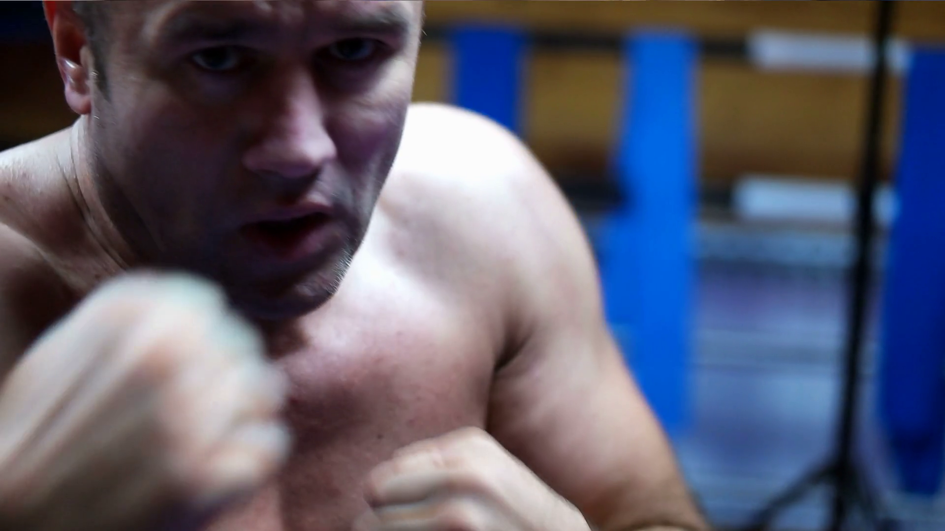 Portrait Of Fighter Boxer Throwing Punches Stock Footage SBV-318547083 ...