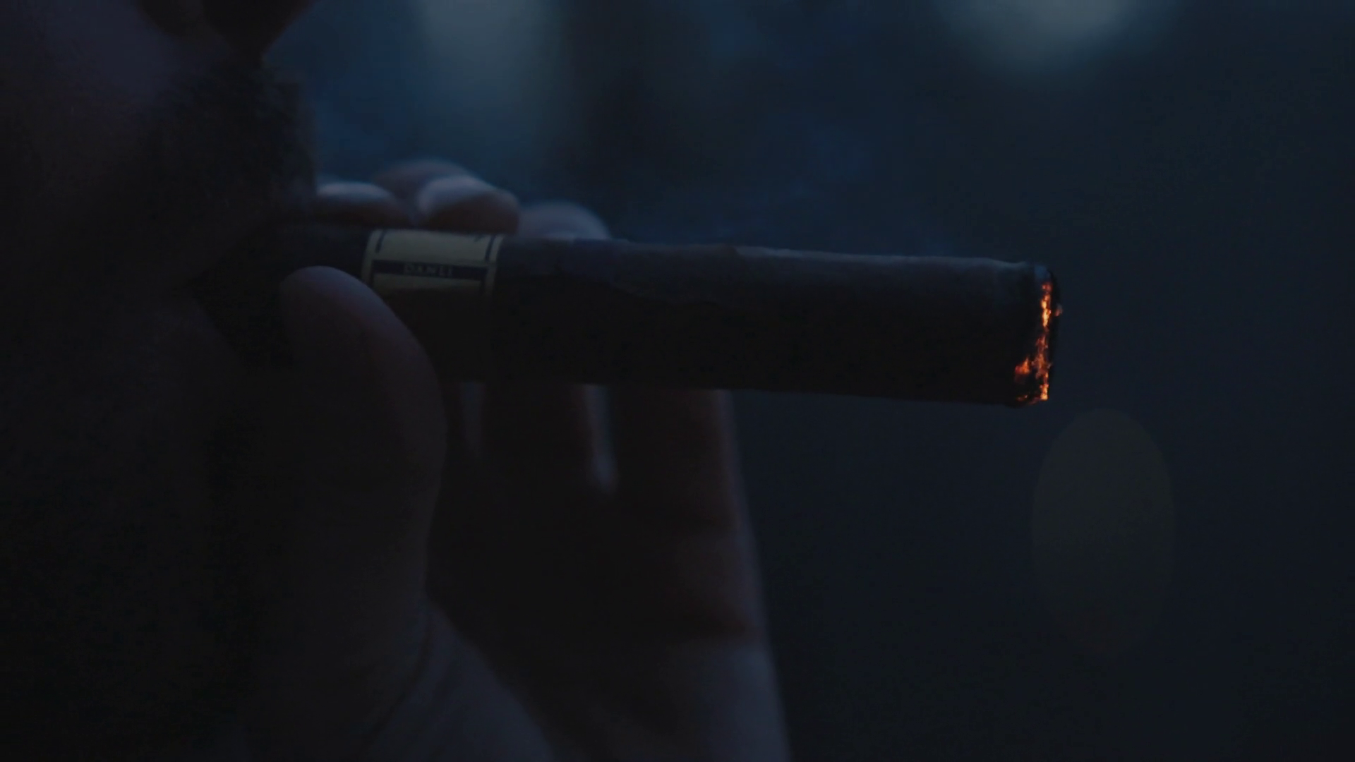 Man Lighting Smoking Cigar Outside During Stock Footage SBV-352090270 ...