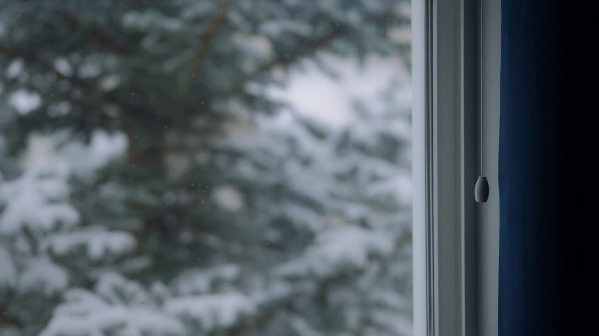 Snow Falling Outside Window In Winter Stock Footage SBV-351836750 ...
