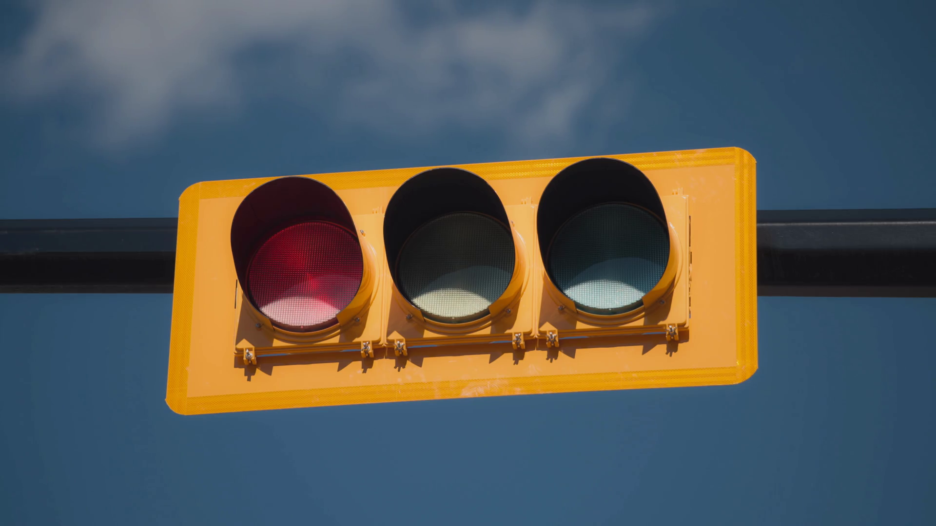 Horizontal Traffic Light Turns From Red To Stock Footage SBV-347251826 ...