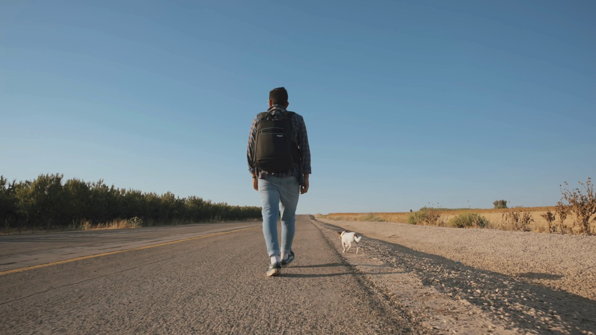 Man Walks On Side Of Road Stock Footage SBV-346561813 - Storyblocks