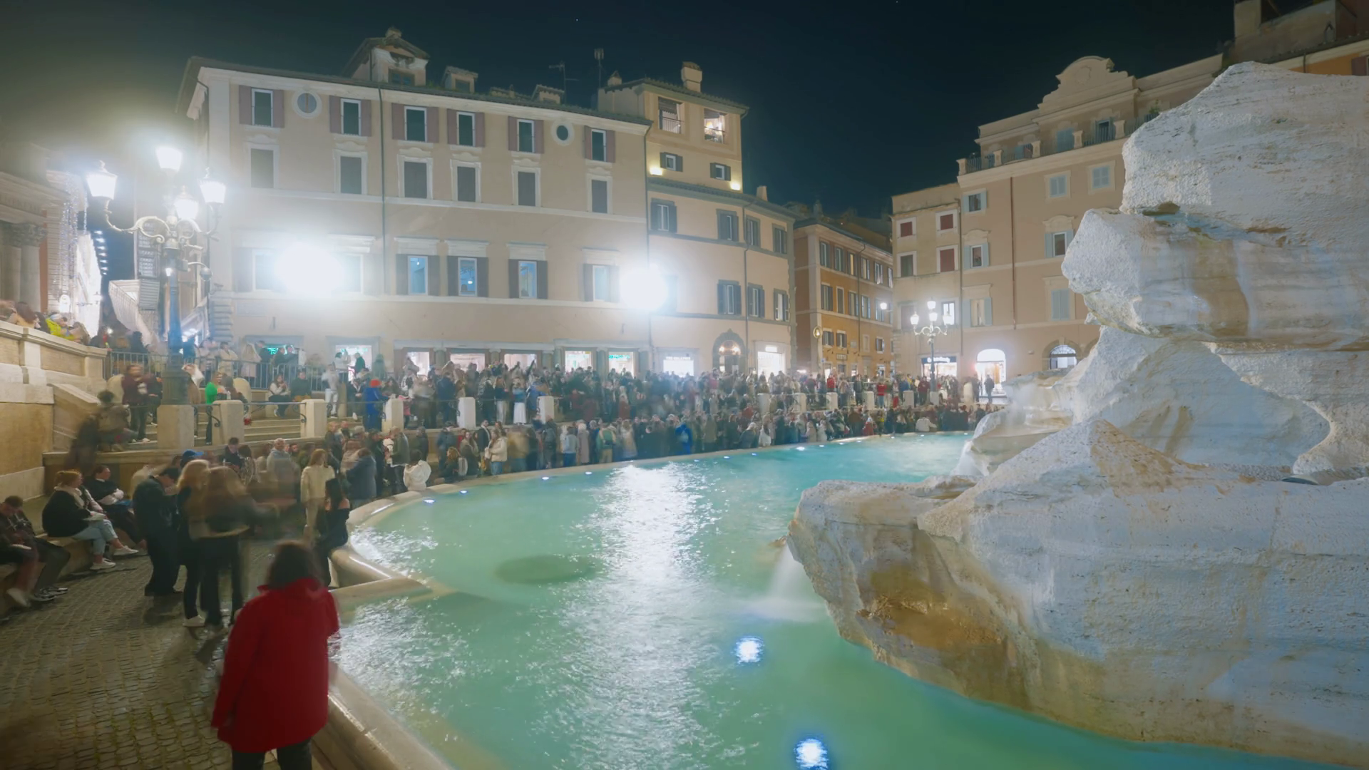 The Famous Trevi Fountain At Night Of Stock Footage SBV-352106373 ...