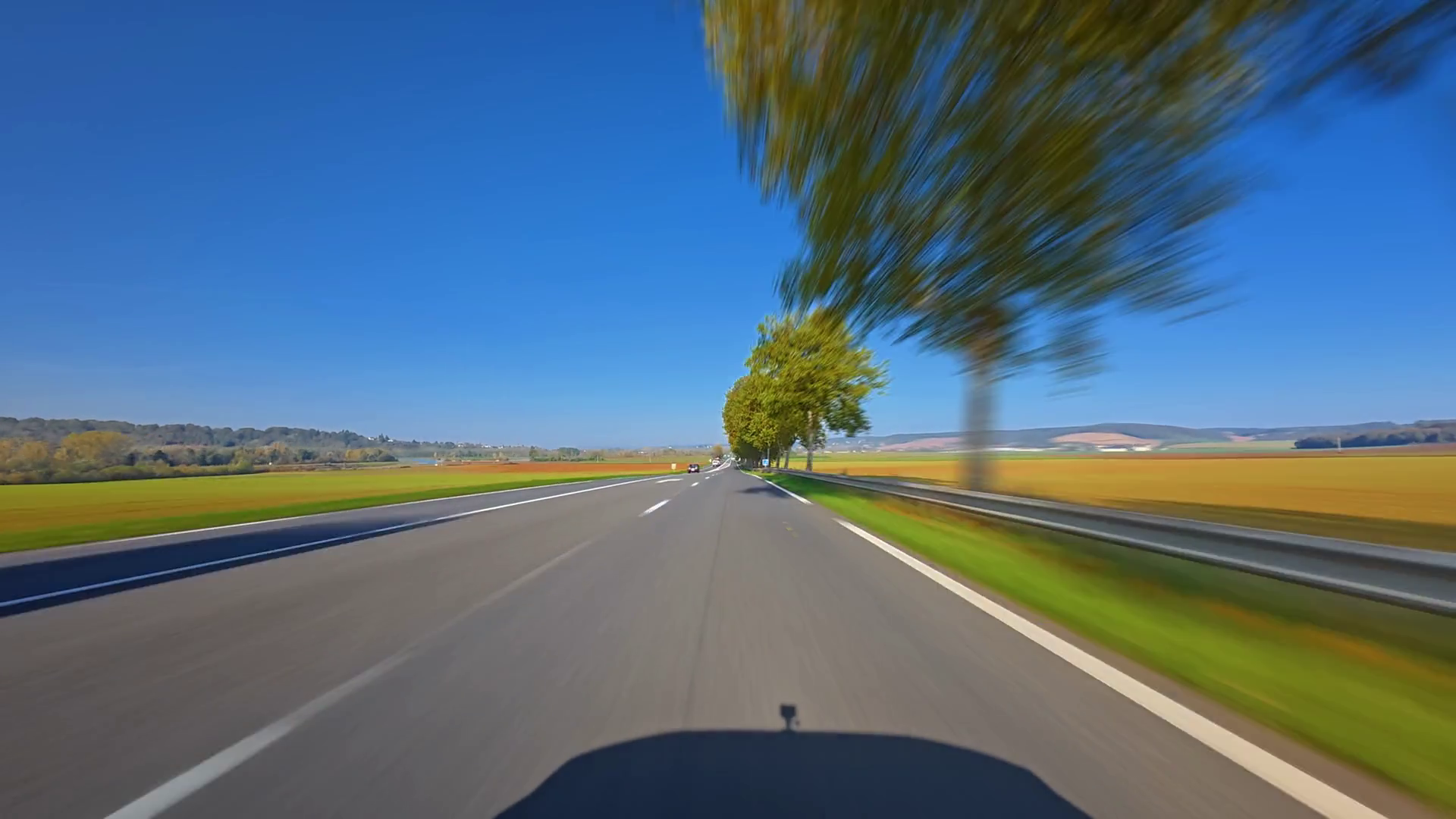 Driving Car Very Fast Along Beautiful Stock Footage SBV-352773684 ...